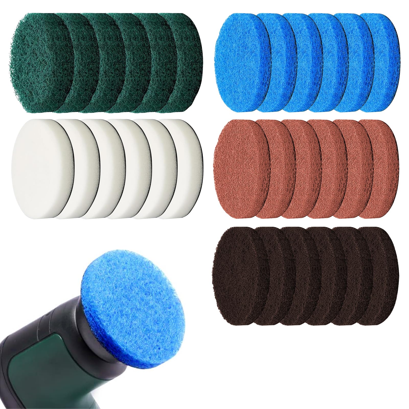 SUNOYA Cleaning Pads Set, 30 Pieces, Electric Cleaning Brush Compatible ...