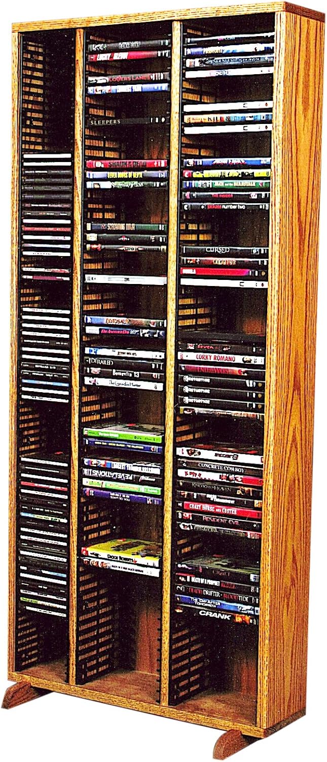 Amazon.com: The Wood Shed Solid Oak CD & DVD Storage Cabinet, Dark ...