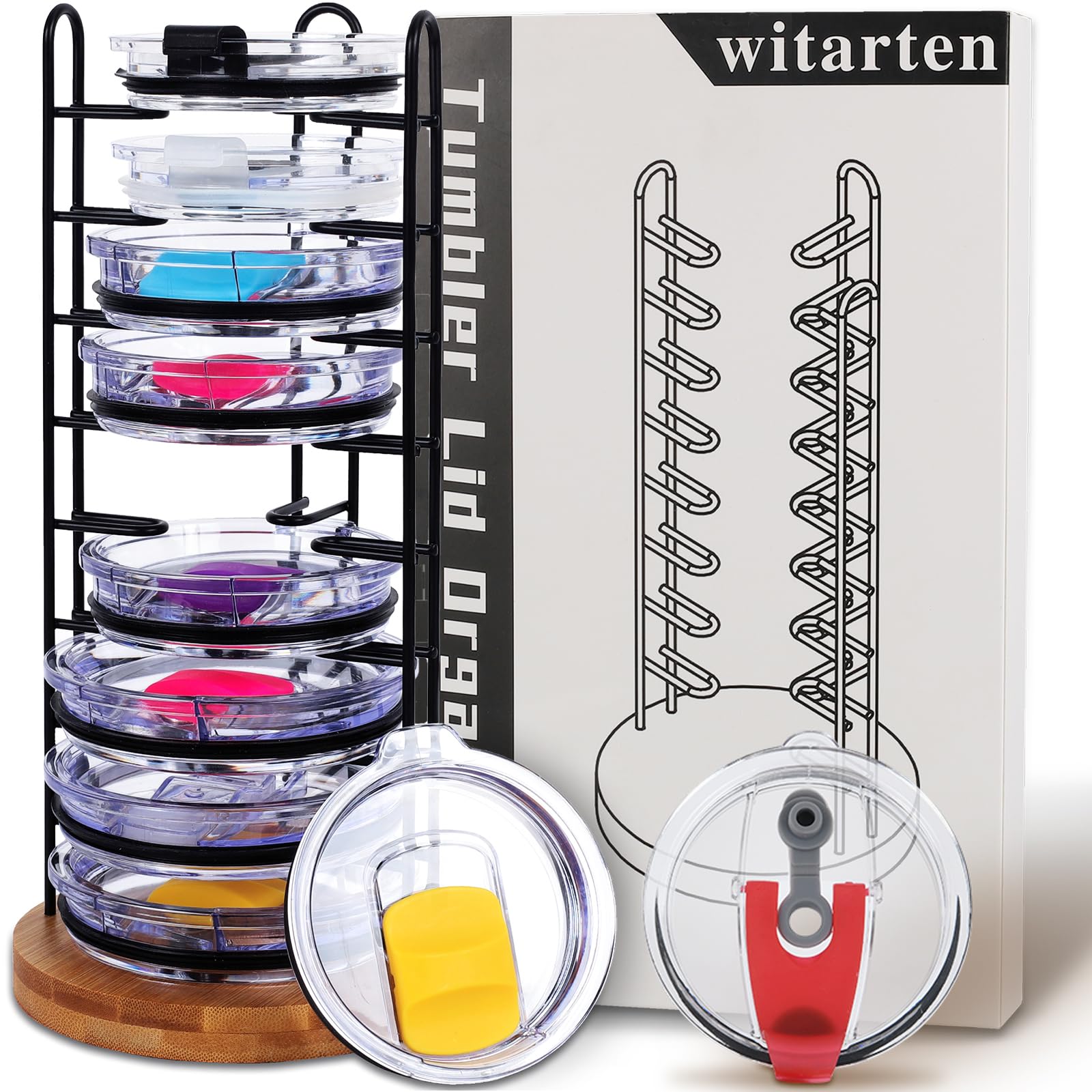 Tumbler Lid Organizer-Simplistic and Space-Saving Design, Keep your ...