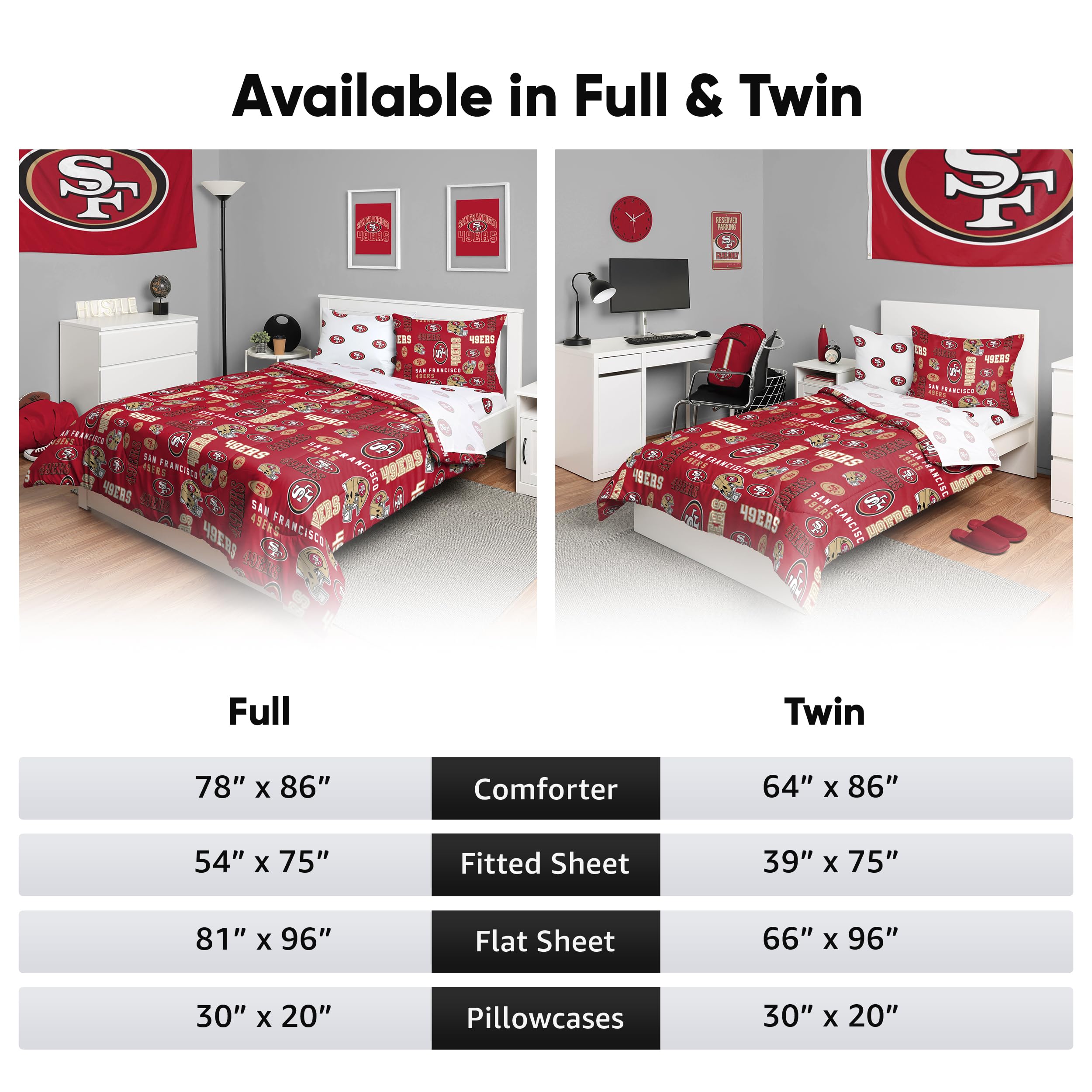 Snapklik.com : San Francisco 49ers NFL Team Color Bed In A Bag ...