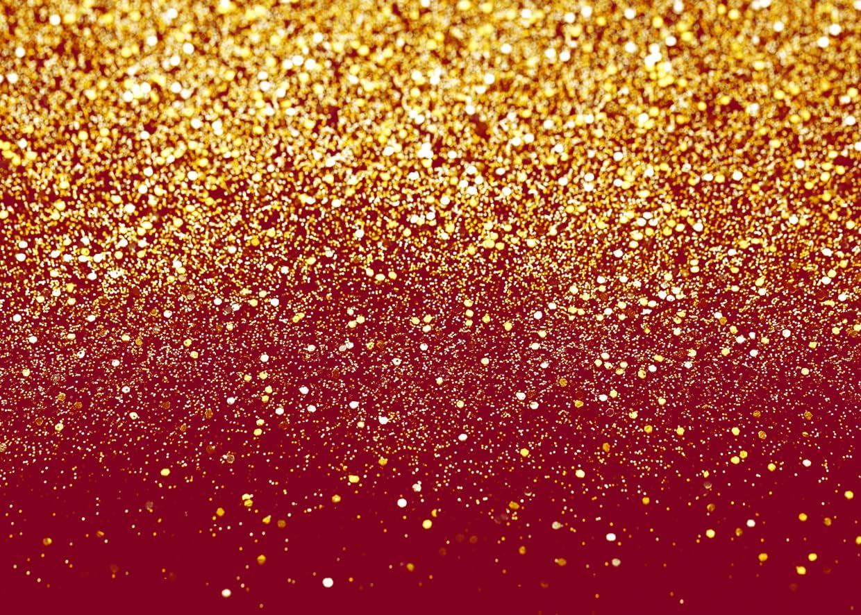 Amazon.com : LYCGS 7X5FT Red Glitter Backdrop Birthday Backdrop Gold ...