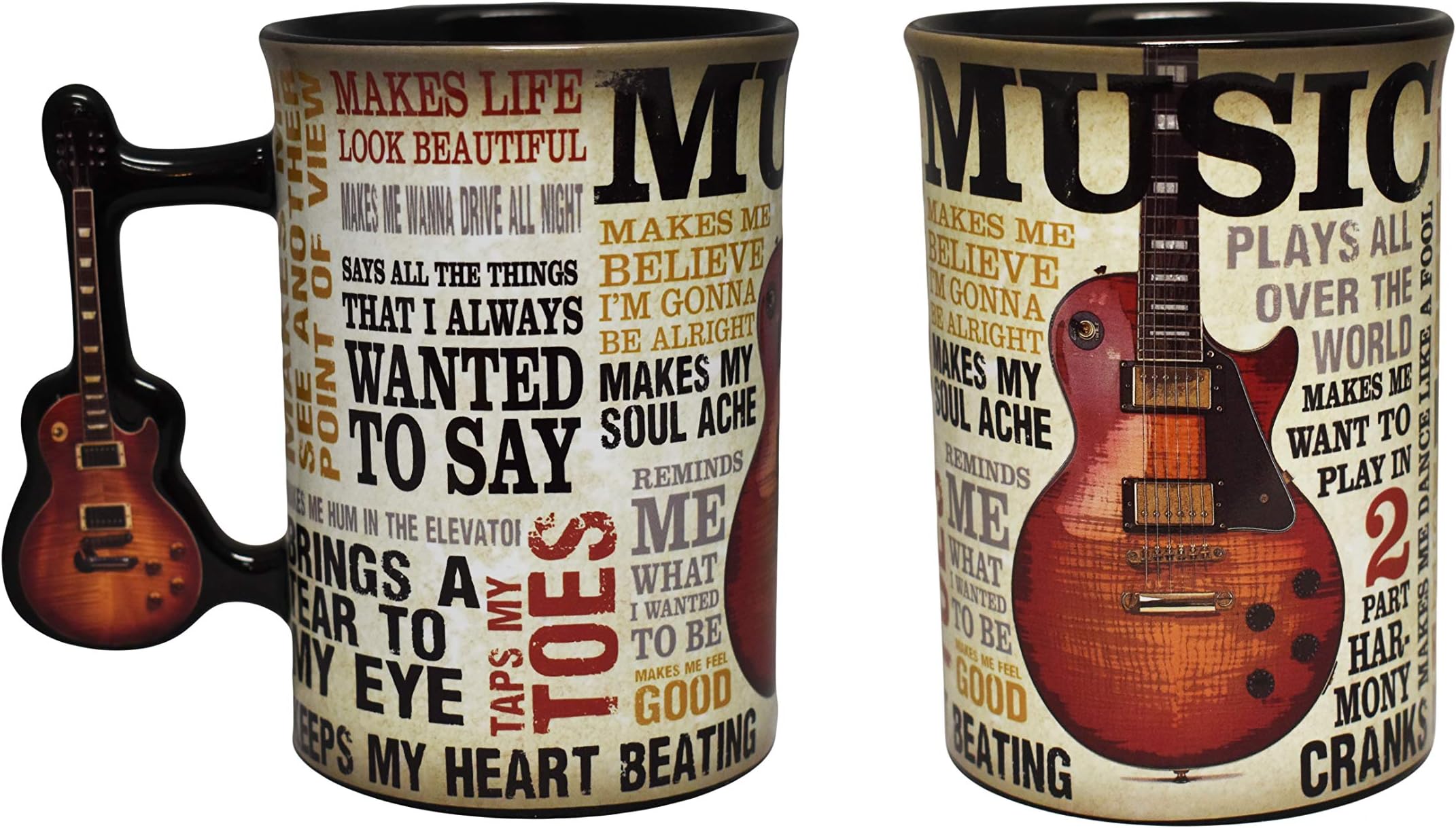 Amazon.com: Guitar Novelty Mug Unique Musical Gift Coffee Cup with Cool ...