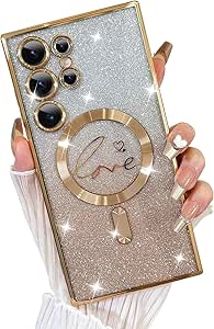 Amazon.com: Fiyart Designed for Samsung Galaxy S24 Ultra Case,Compatible with MagSafe Love Heart ...