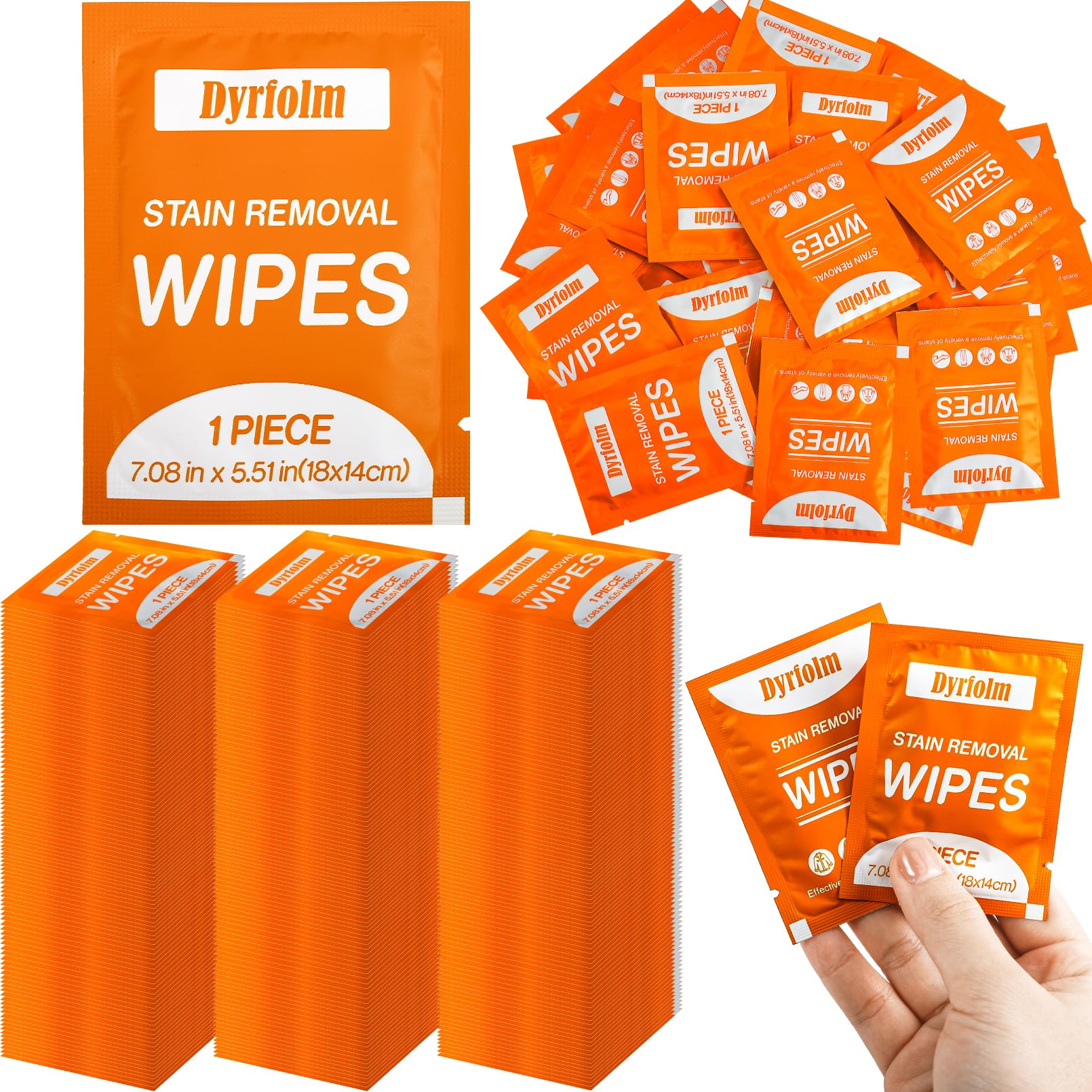 Amazon.com: Dyrfolm 200 Pack Stain Remover Wipes,Individual Wrapped ...