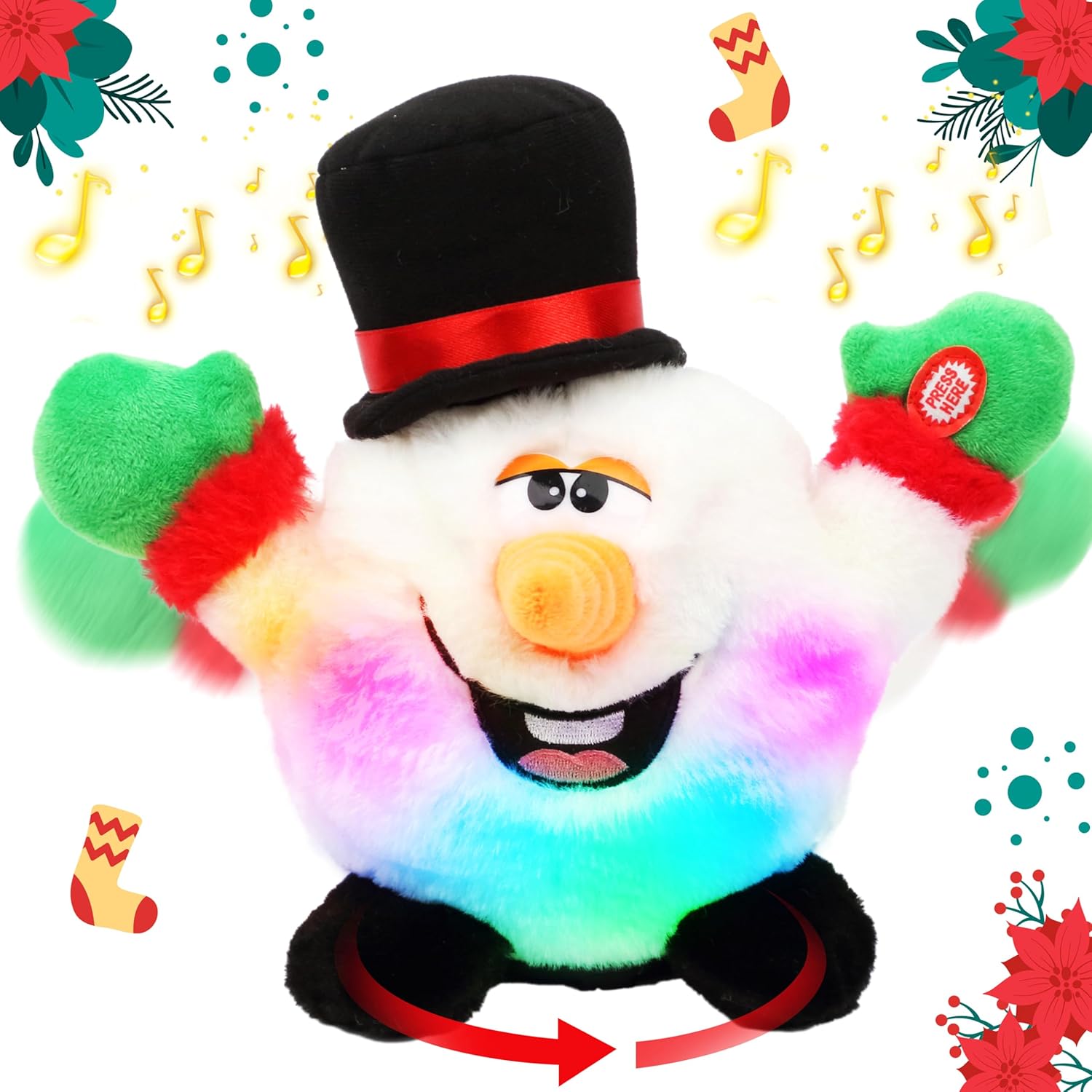Amazon.com: Hopearl Singing Dancing Light up Christmas Interactive Toy ...