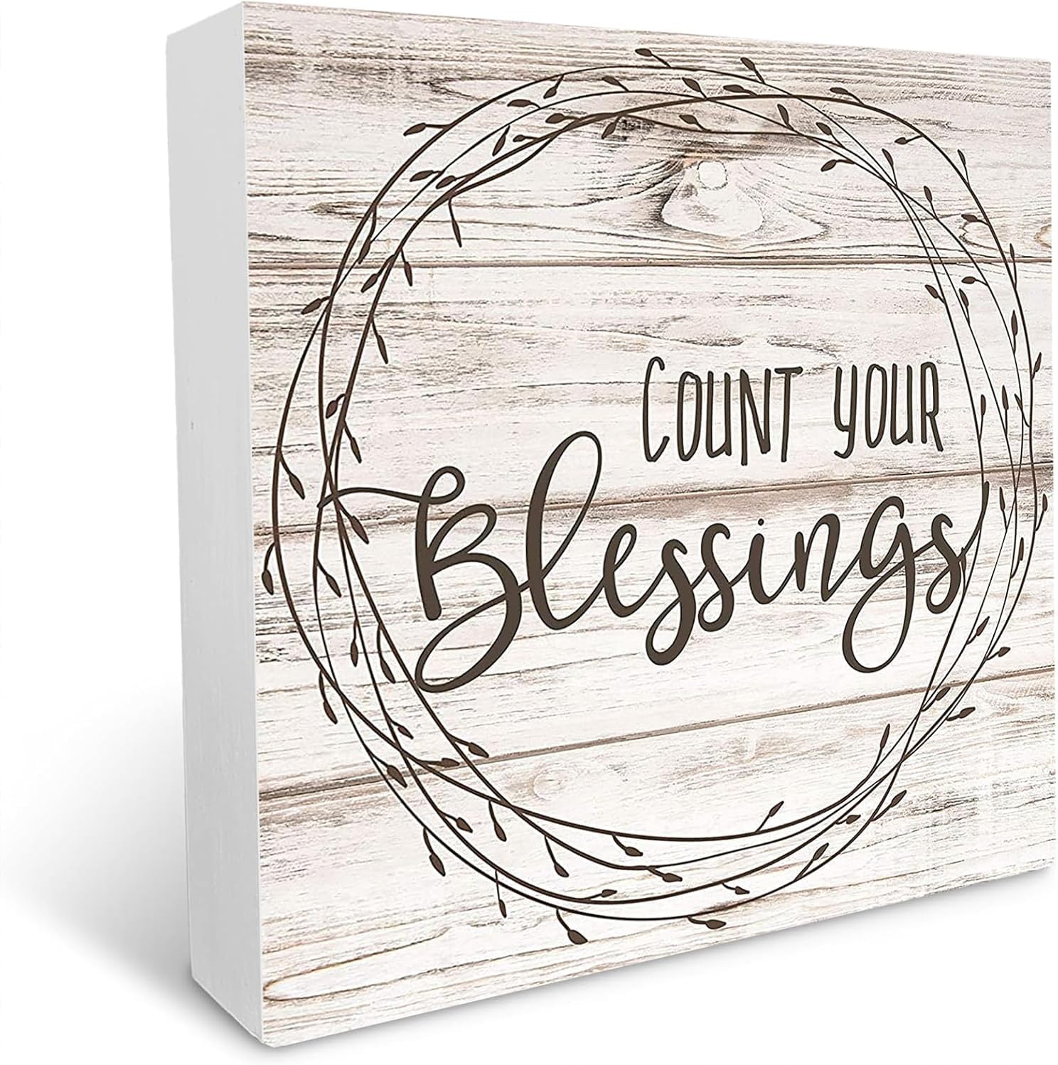 Amazon.com: Inspirational Wood Box Sign Count Your Blessings Rustic ...