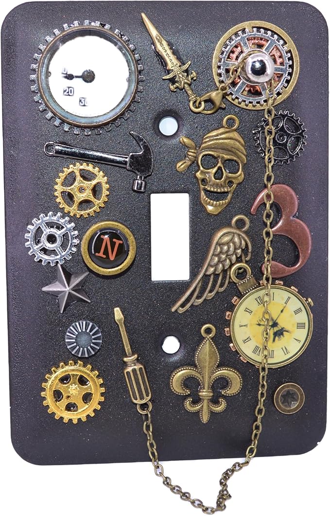 Steampunk Light Switch Cover Wallplate, Oversided, Handcrafted (Toggle ...