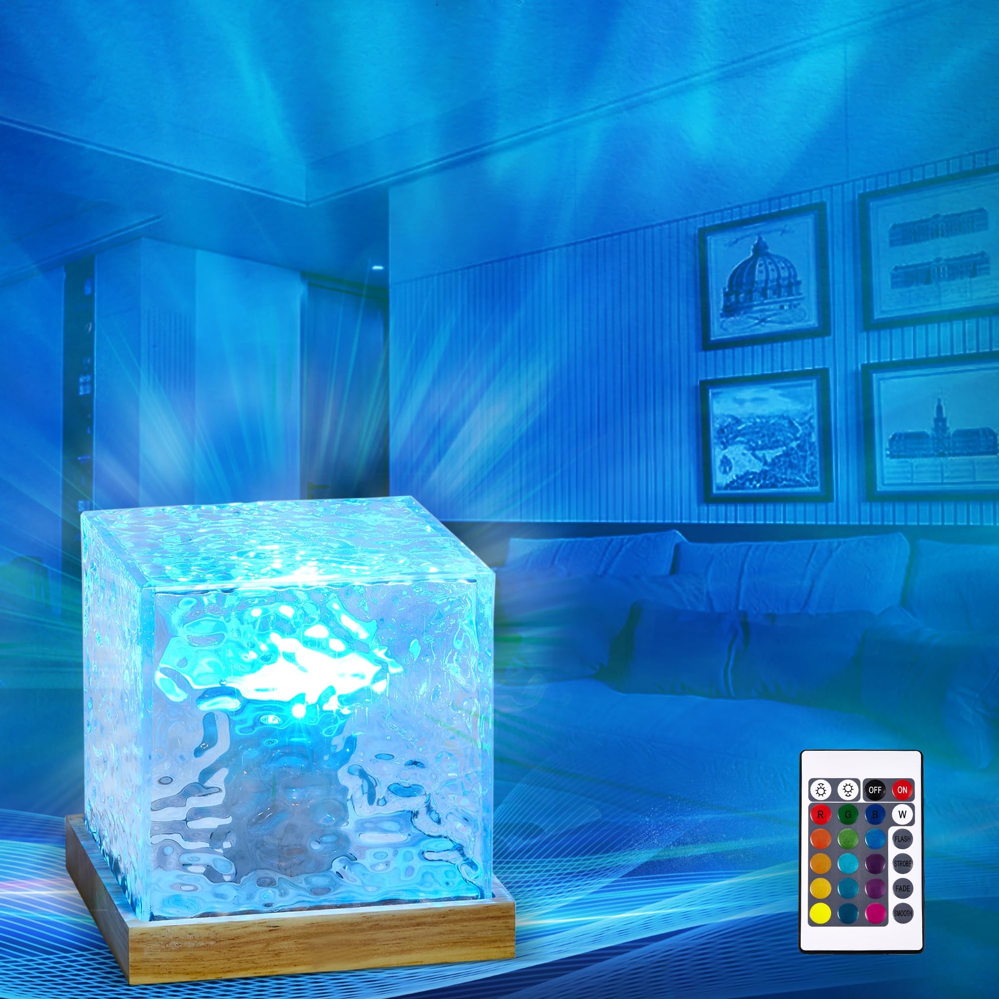 Water Effect Light Dynamic Water Ripple Night Light Flame Effect ...