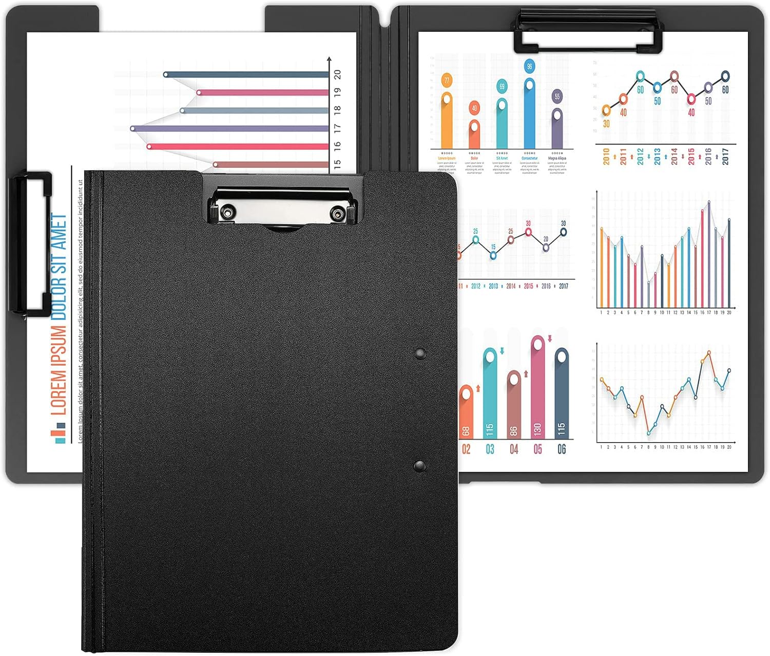 Clipboard Folder, PILZUME A4 Size Foldable Clipboards Double Clip ...