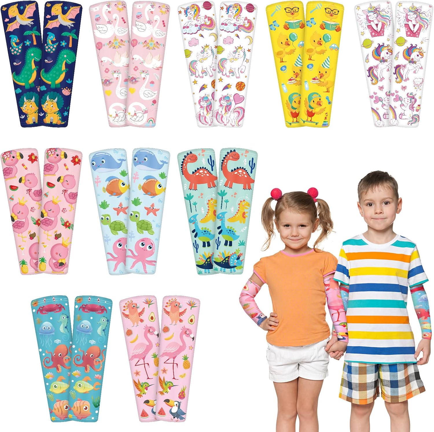 Amazon.com : Didaey 10 Pairs Kids Arm Sleeves Athletic Cooling Baseball ...