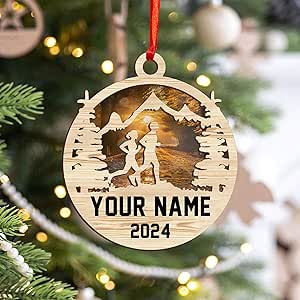 Amazon.com: RivePrints Personalized Runner Christmas Ornaments 2024 ...