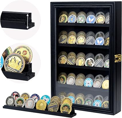 Amazon.com - Step Challenge Coin Display Case, 11”x16” Wooden Medal ...