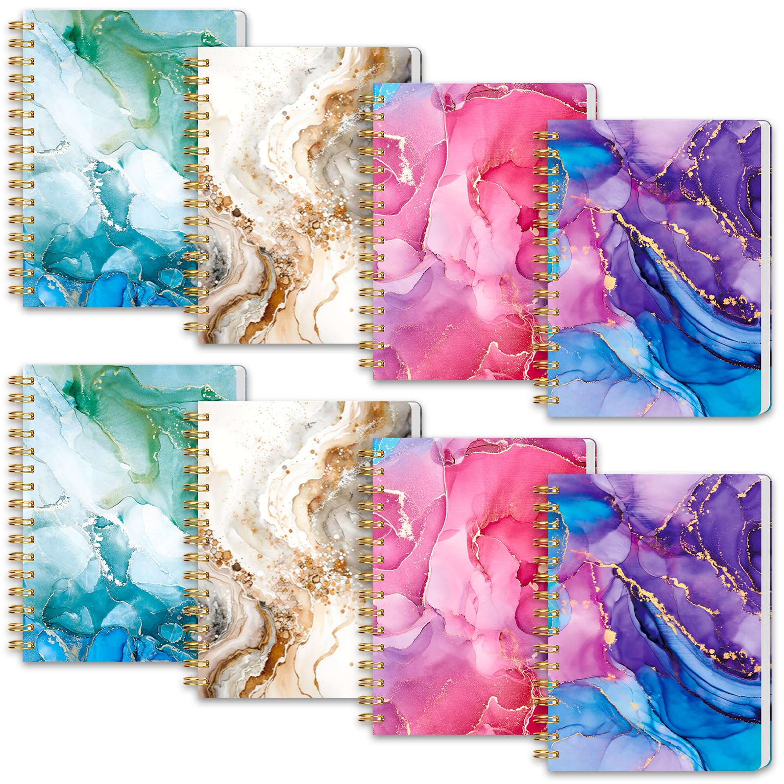 Koogel 4PCS Mini Spiral Notepads A6, Small Spiral Journal Pocket ...