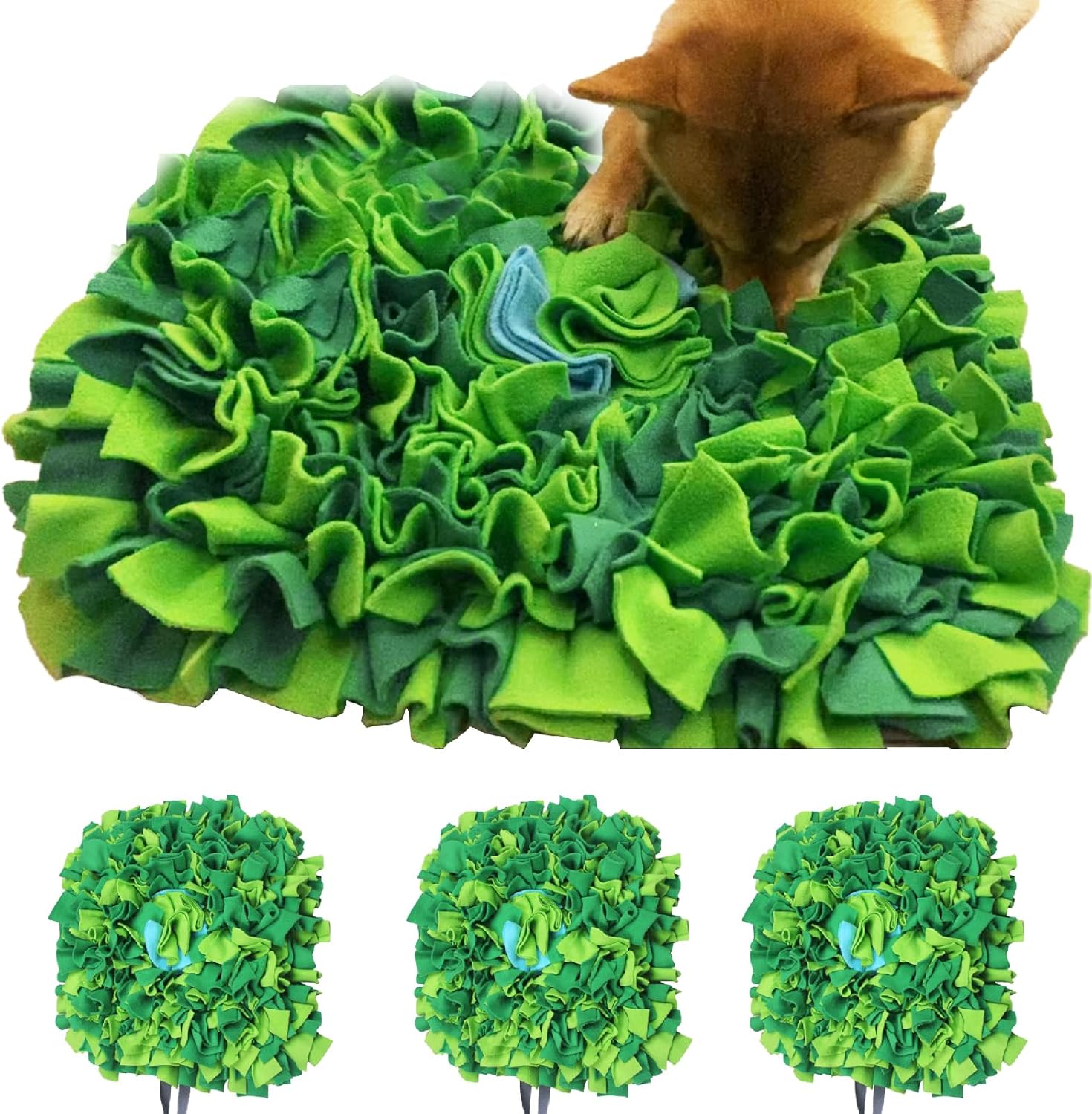 3-Pcs Dog Snuffle Mat Slow Feeder Durable Interactive Dog Puzzle Toys ...
