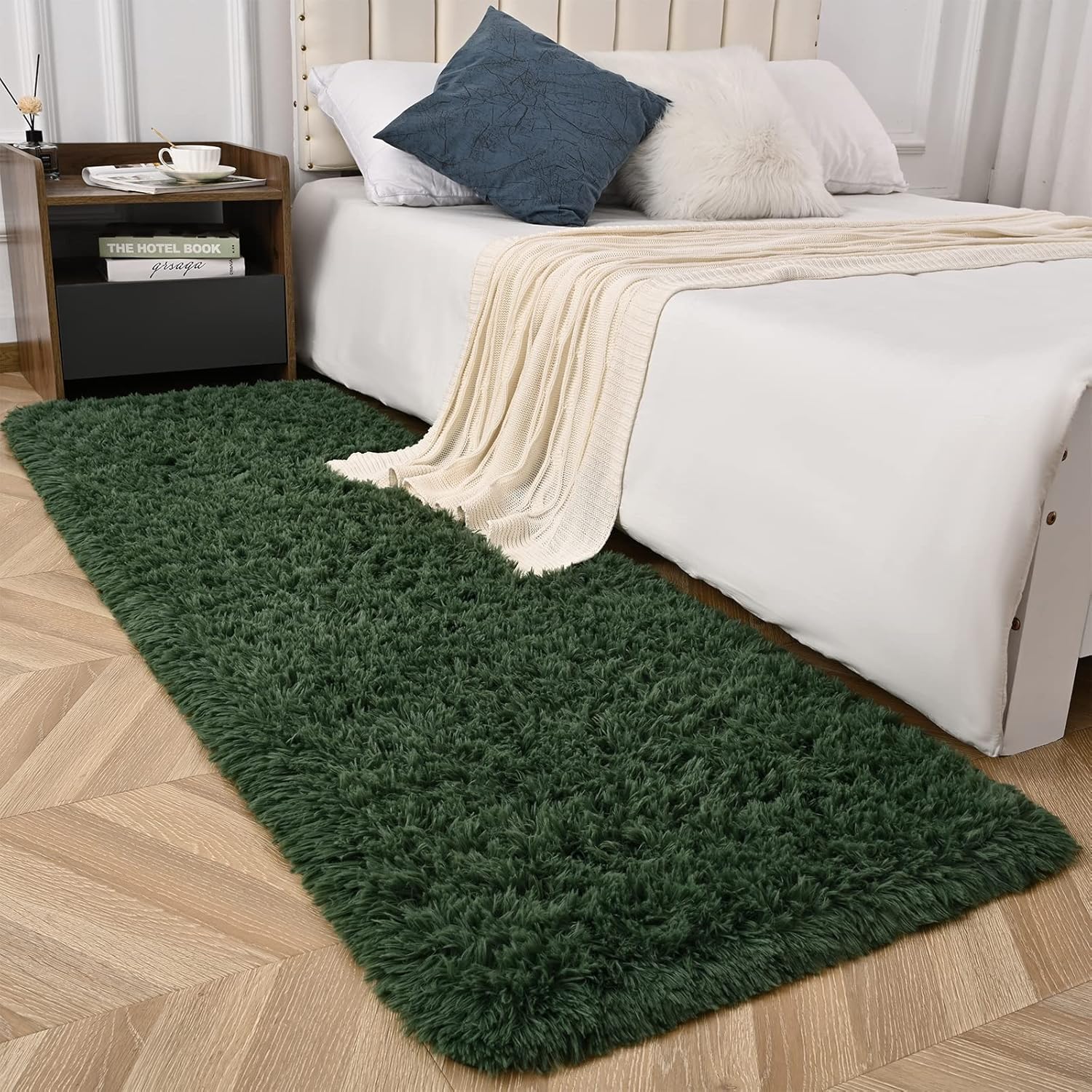 Amazon.com: Zedrew Deep Green Runner Area Rugs for Bedroom Living Room ...