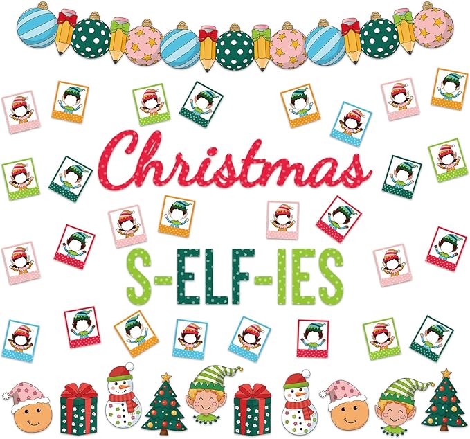 Amazon.com: Faccito 99 Pcs Christmas Bulletin Board Cutouts Decorations ...