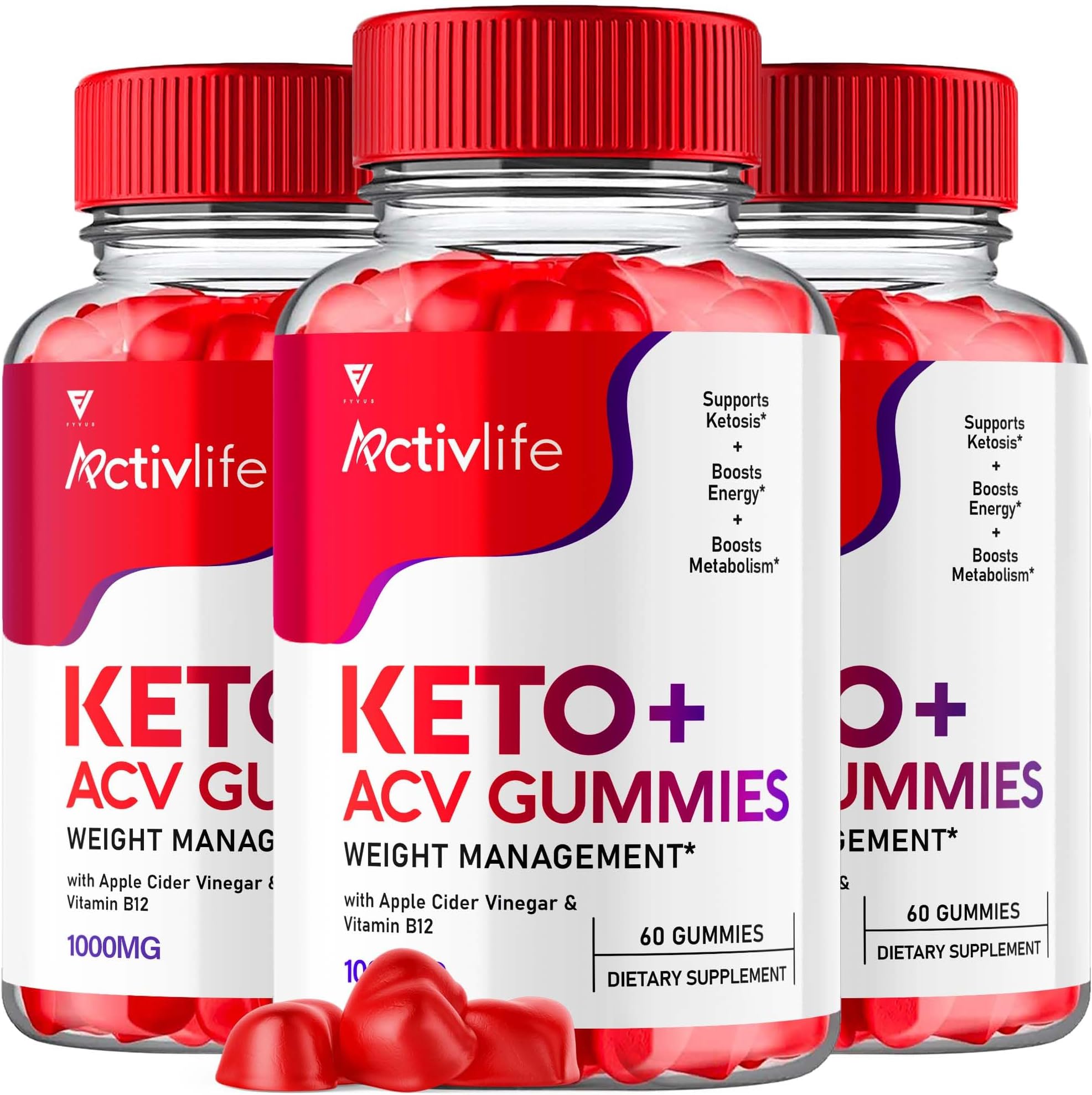 Amazon.com: Fyvus (3 Pack) Activelife Activlife Keto ACV Gummies ...