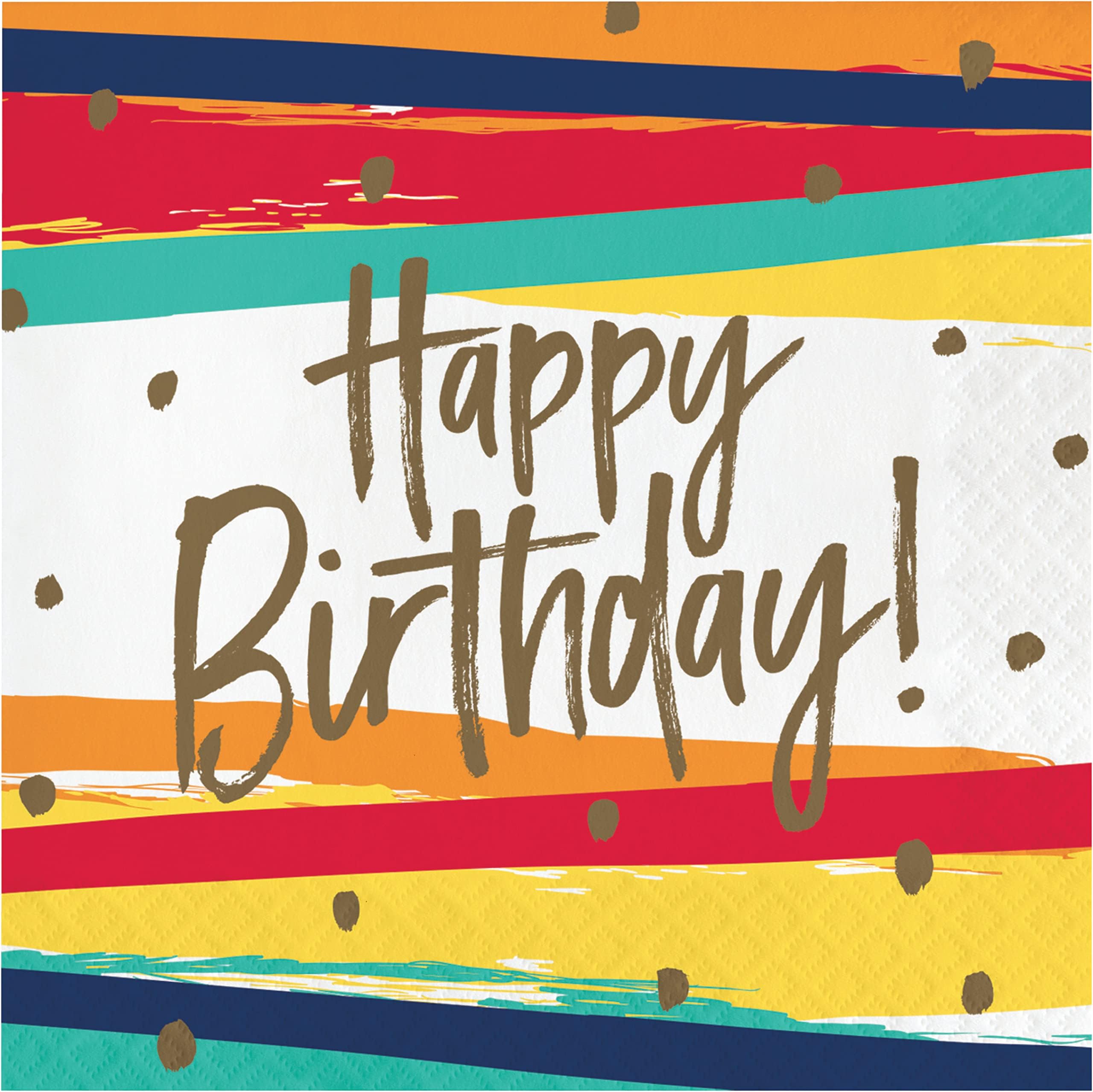Amazon.com: Creative Converting 16 Count 3-Ply Happy Birthday Dancing ...