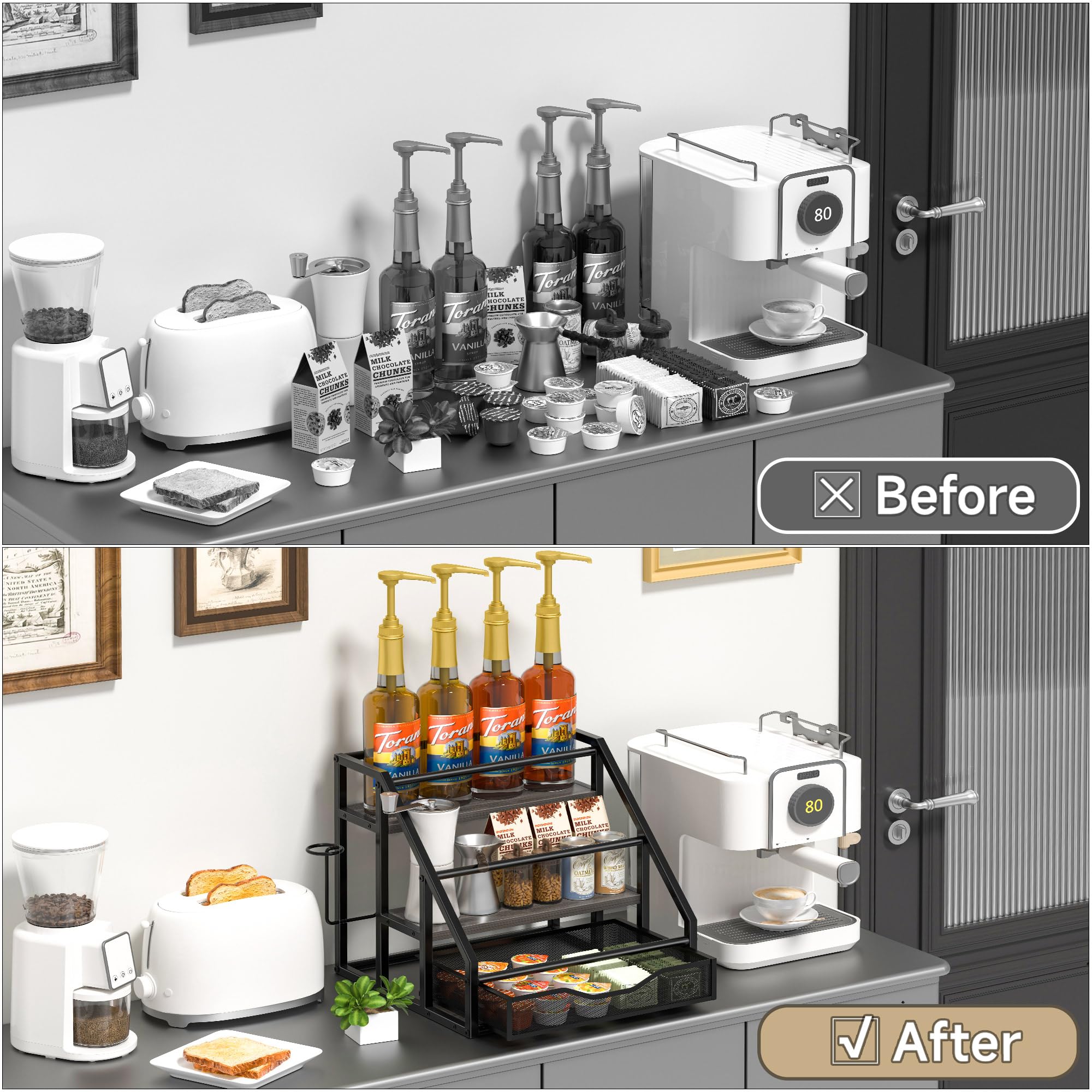 Snapklik.com : Coffee Syrup Rack Organizer, Spice Racks, Syrup Bottle ...
