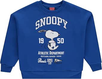 Amazon.com: Peanuts Girls Snoopy Fashion Sweatshirt Collegiate Athletic ...