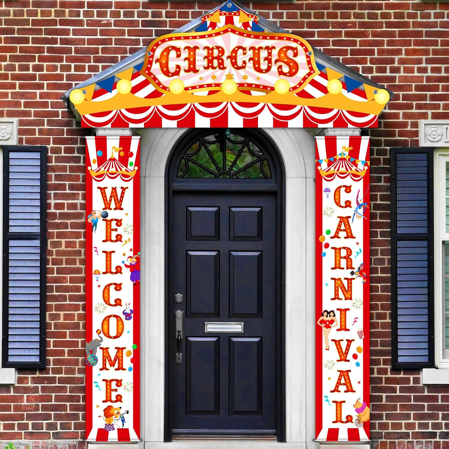 Amazon.com: Blulu 3 Pcs Carnival Circus Porch Banner Decorations Circus ...