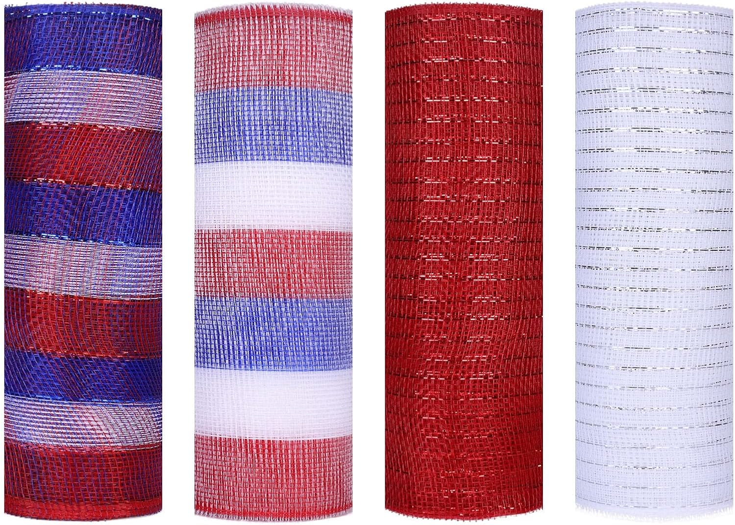 Amazon.com: Ochine 4 Rolls Poly Burlap Deco Mesh Ribbon 10.24 Inch x 30 ...