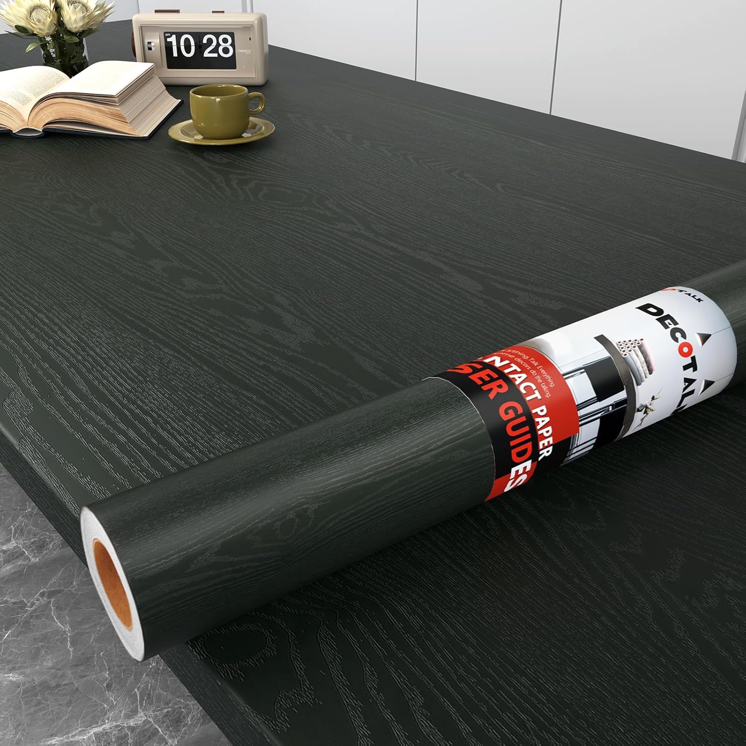 Decotalk Wood Contact Paper Dark Green Wood Contact Paper 17.7"x120 ...