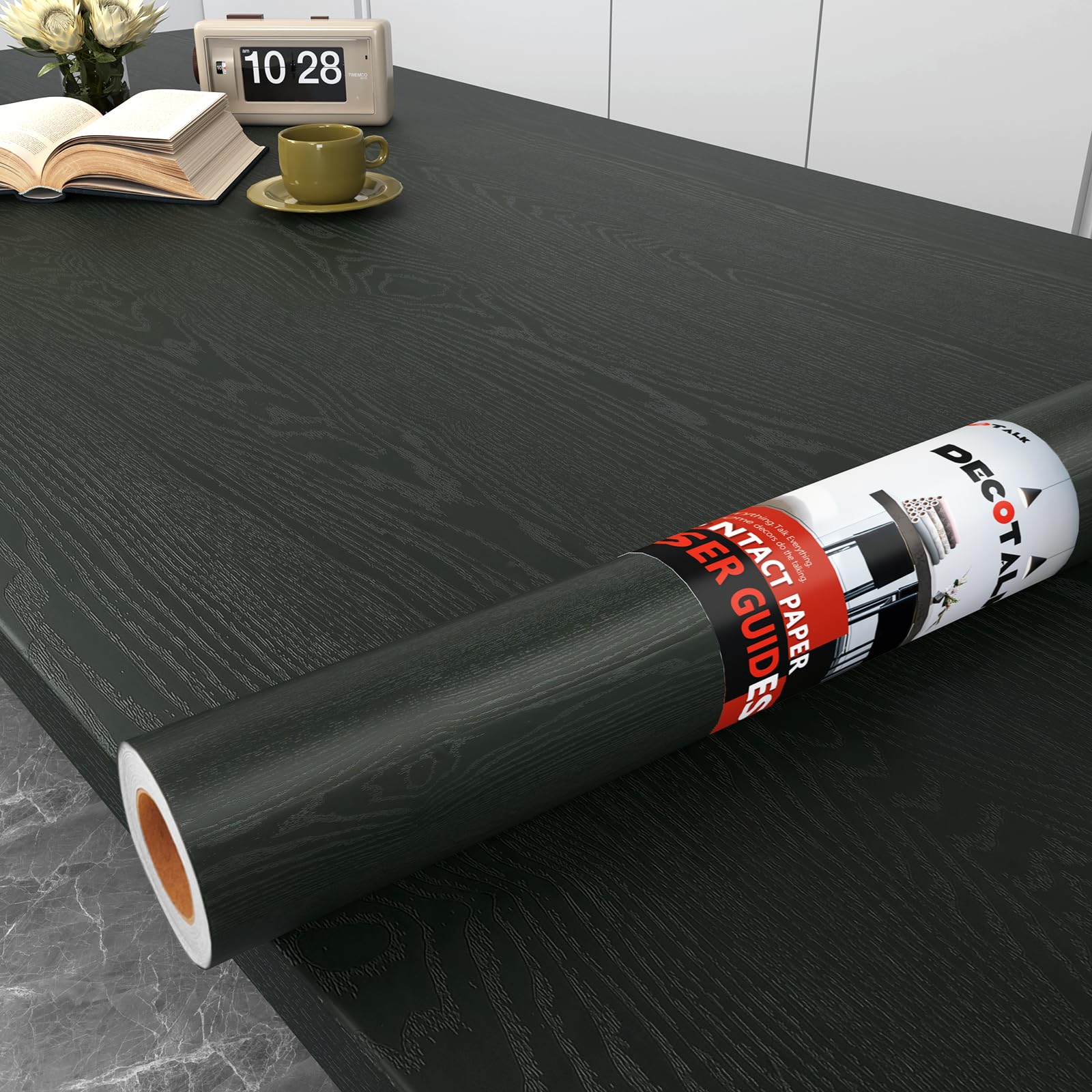 Decotalk Wood Contact Paper Dark Green Wood Contact Paper 17.7"x120 ...