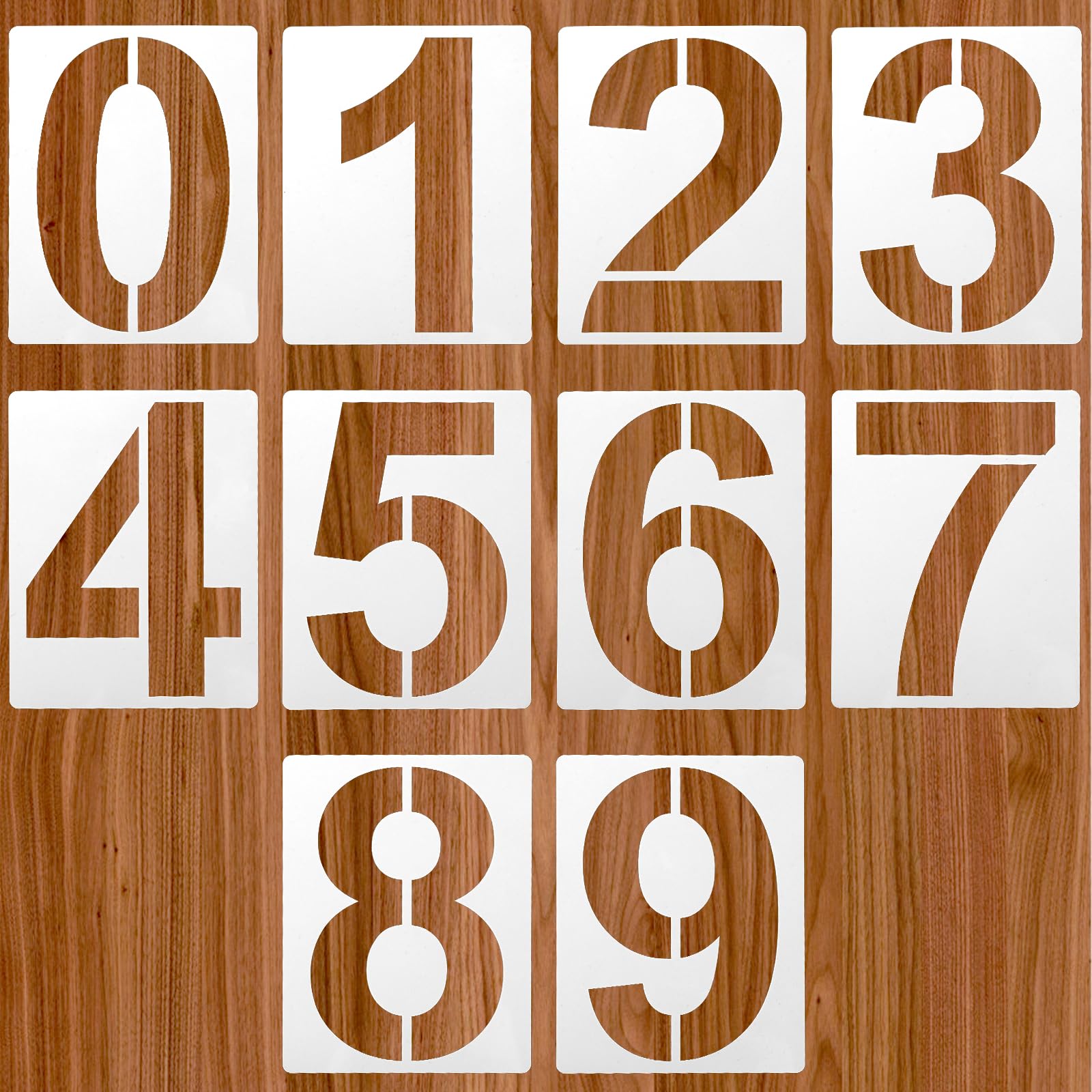 5 Inch Stencils Numbers Reusable Number Stencils Set 0-9 Plastic Number ...