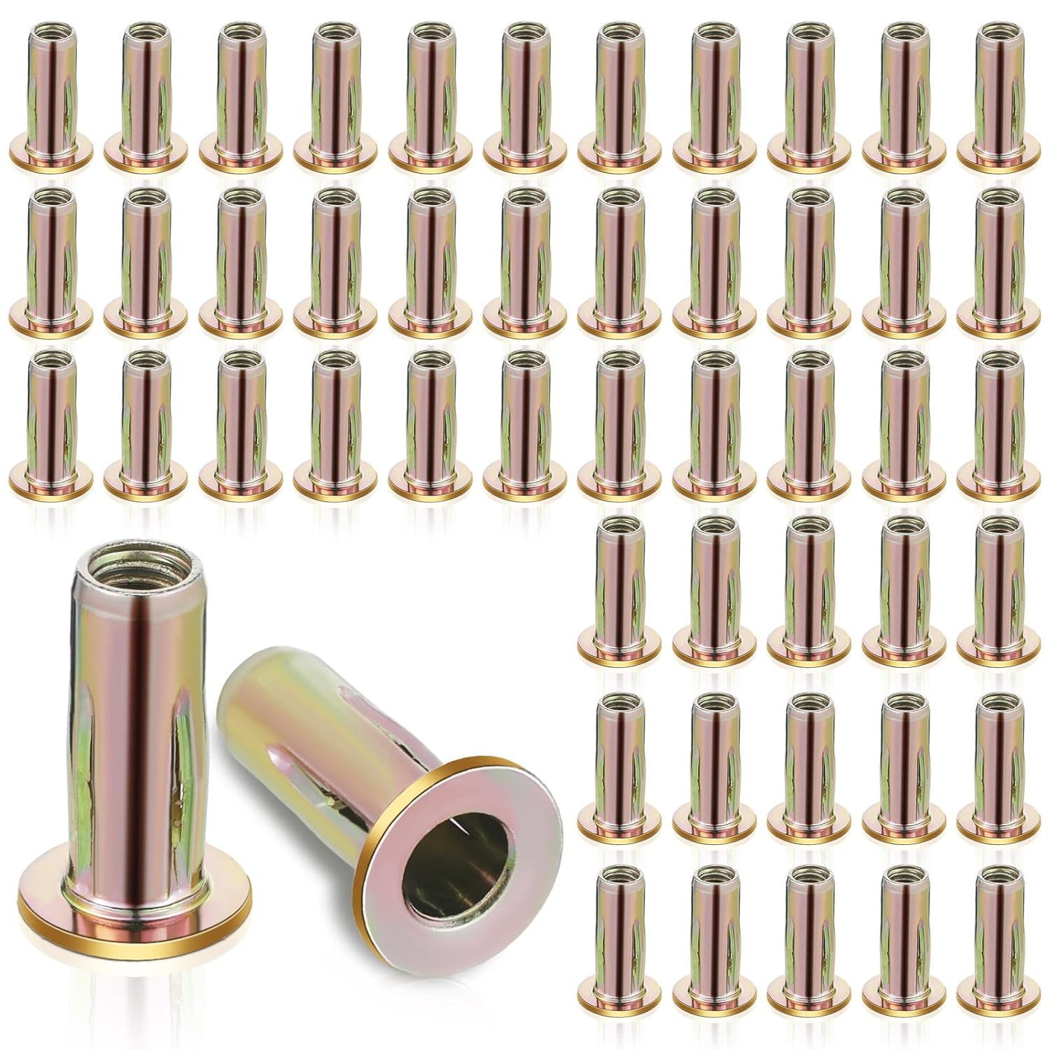 Gisafai 50 Pcs 5/16-18 Carbon Steel Multi Grip Rivet Nuts Kit Pre ...