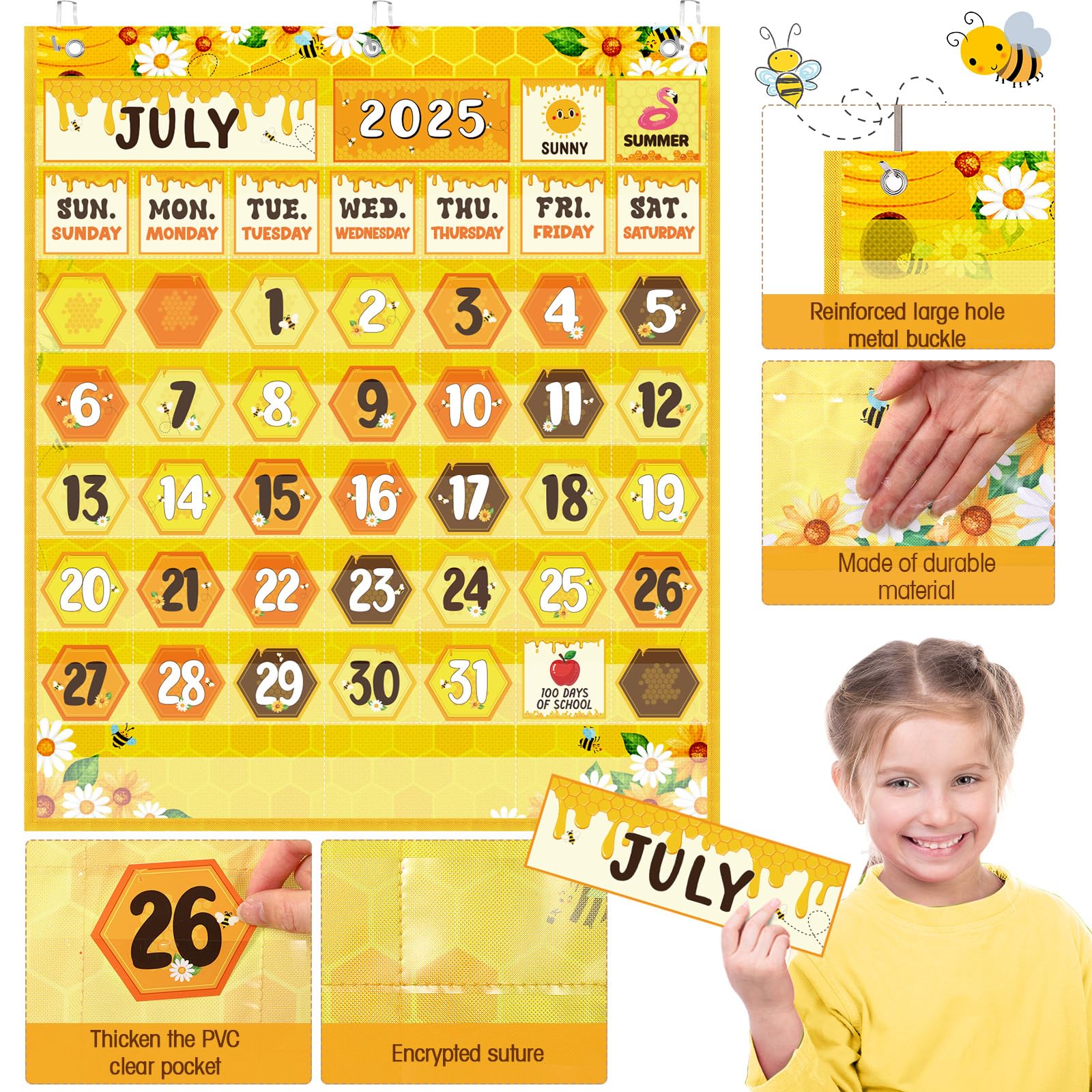 Snapklik.com : Sinload Classroom Calendar Pocket Chart Set Calendar ...