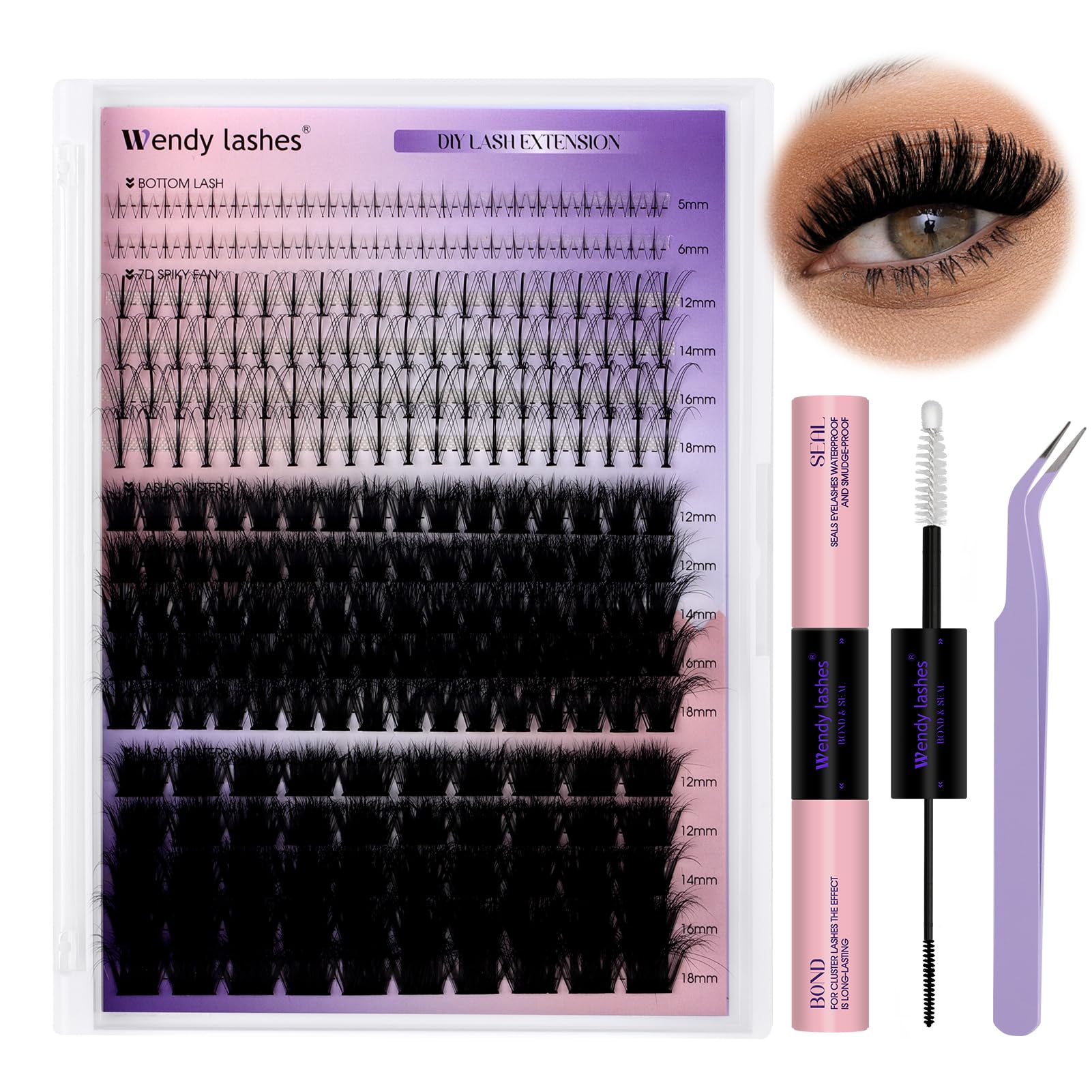 Amazon.com: Lash Clusters Kit With Bottom Lashes 60/80/100/200D 3D ...