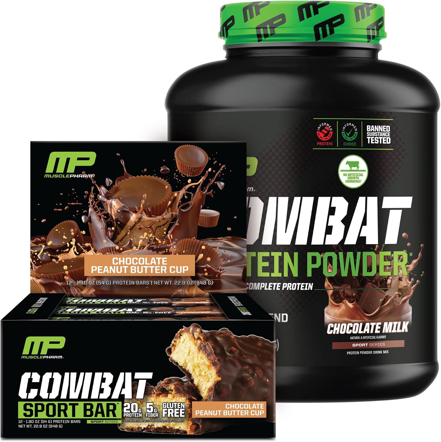 Amazon.com: Muscle Pharm Combat Protein 4lb Chocolate Milk and Combat ...