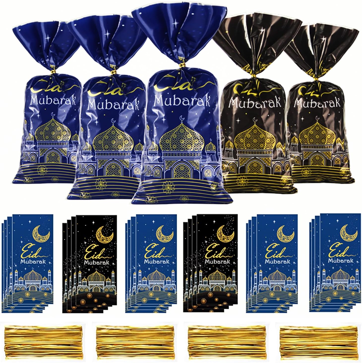 Amazon.com: KYMY 100pcs Eid Mubarak Plastic Bags, Muslim Ramadan Treat ...