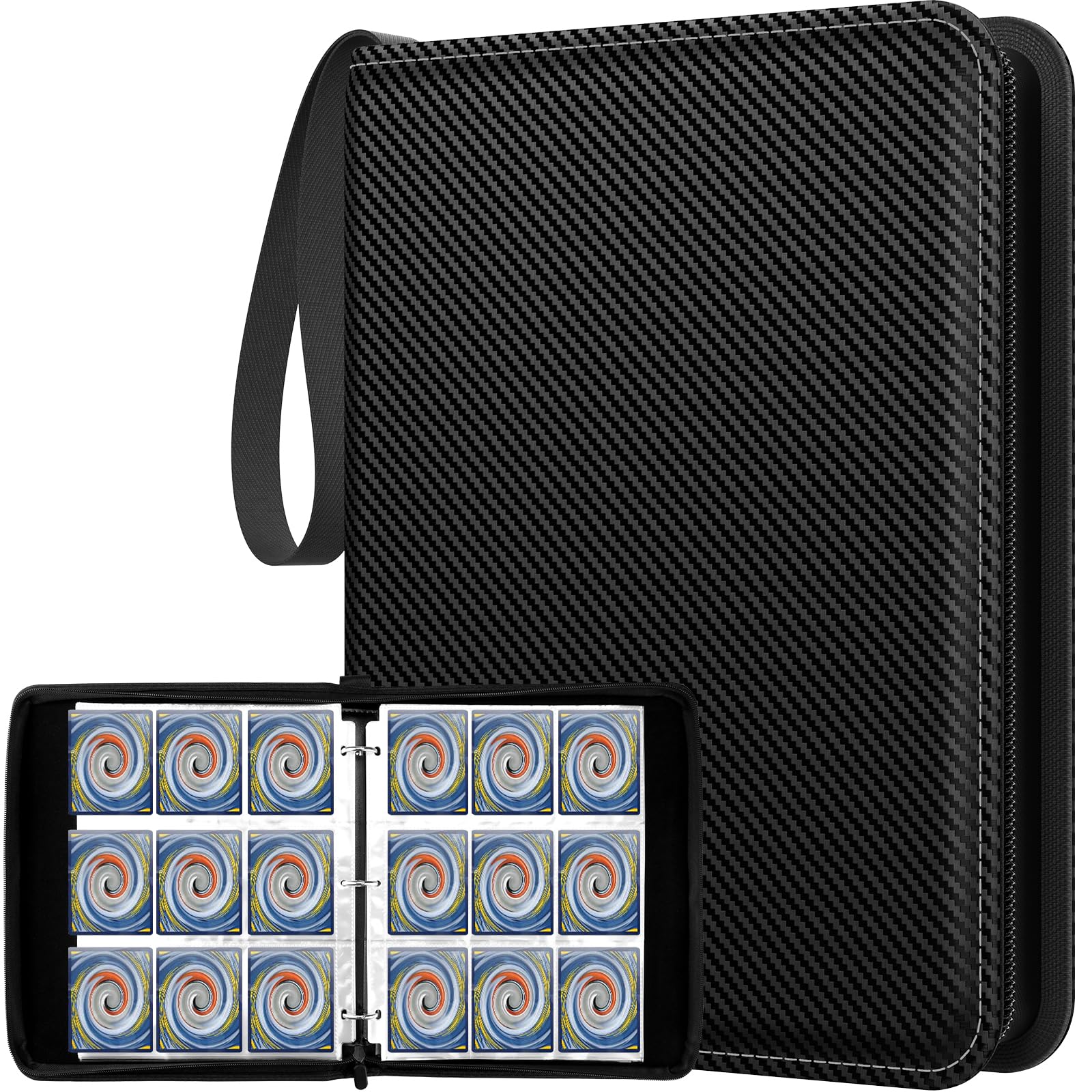 Trading Card Binder with Sleeves, 9 Pocket Trading Card Binder Premium ...