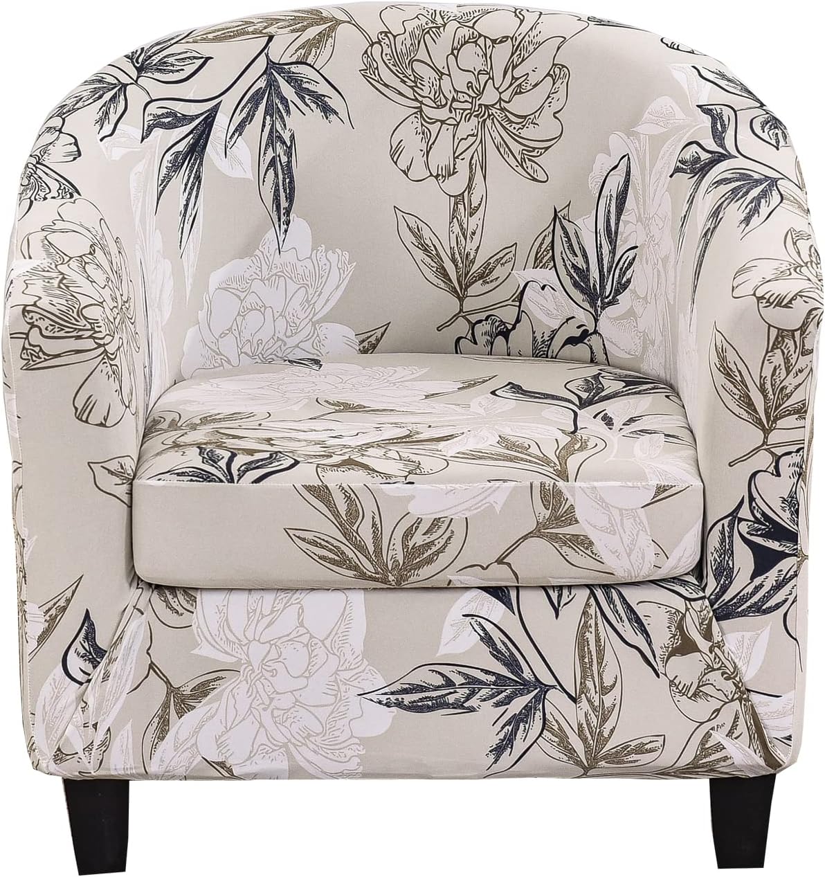 KRFOONN Club Chair Slipcover 2 Piece Stretch Printed Round Barrel Chair ...