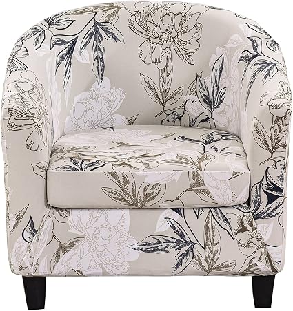 Amazon.com: KRFOONN Club Chair Slipcover 2 Piece Stretch Printed Round ...