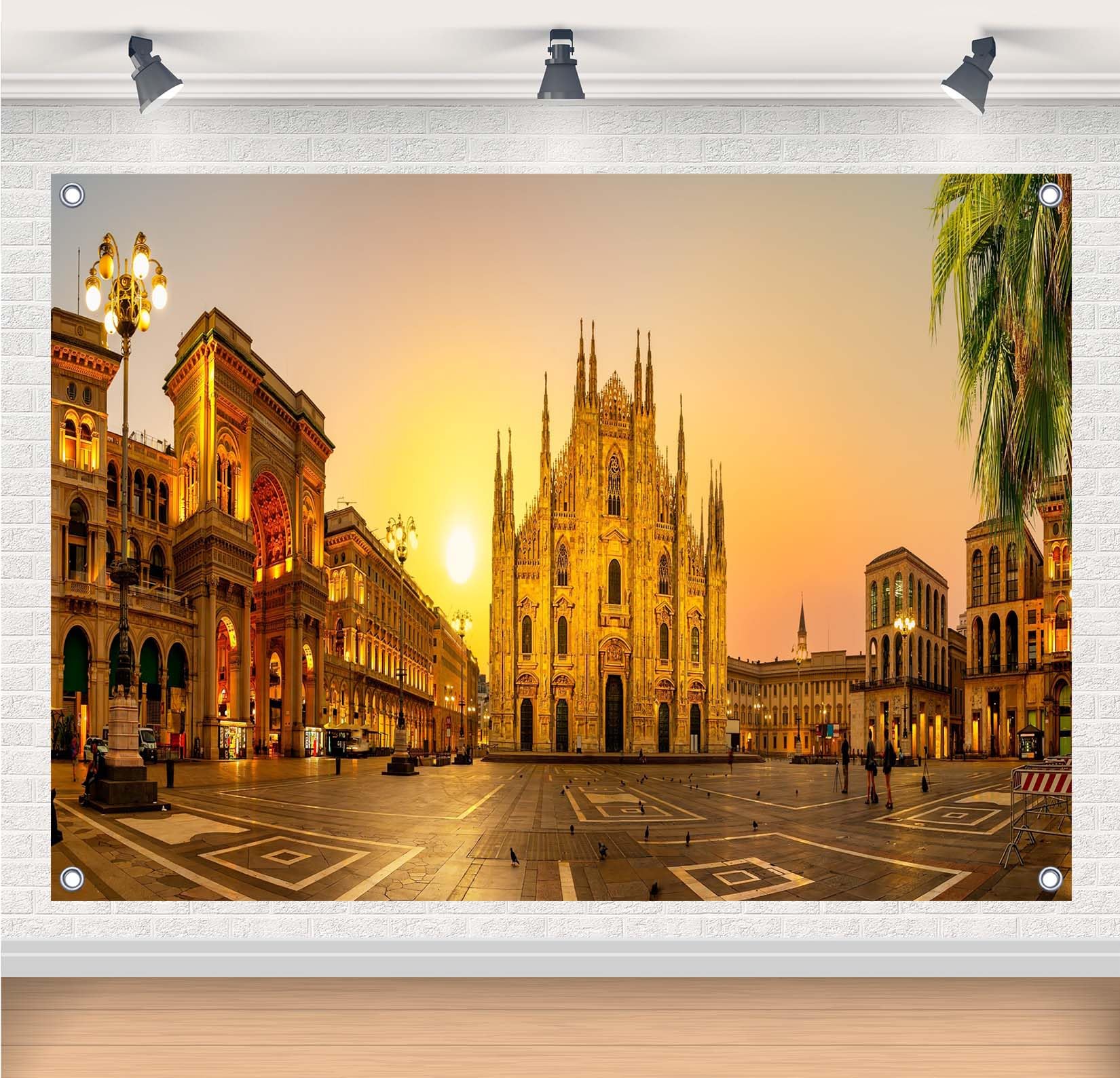 Amazon.com : Gorpic 9x6ft Fabric Milan Cathedral Backdrops Italy Milan ...