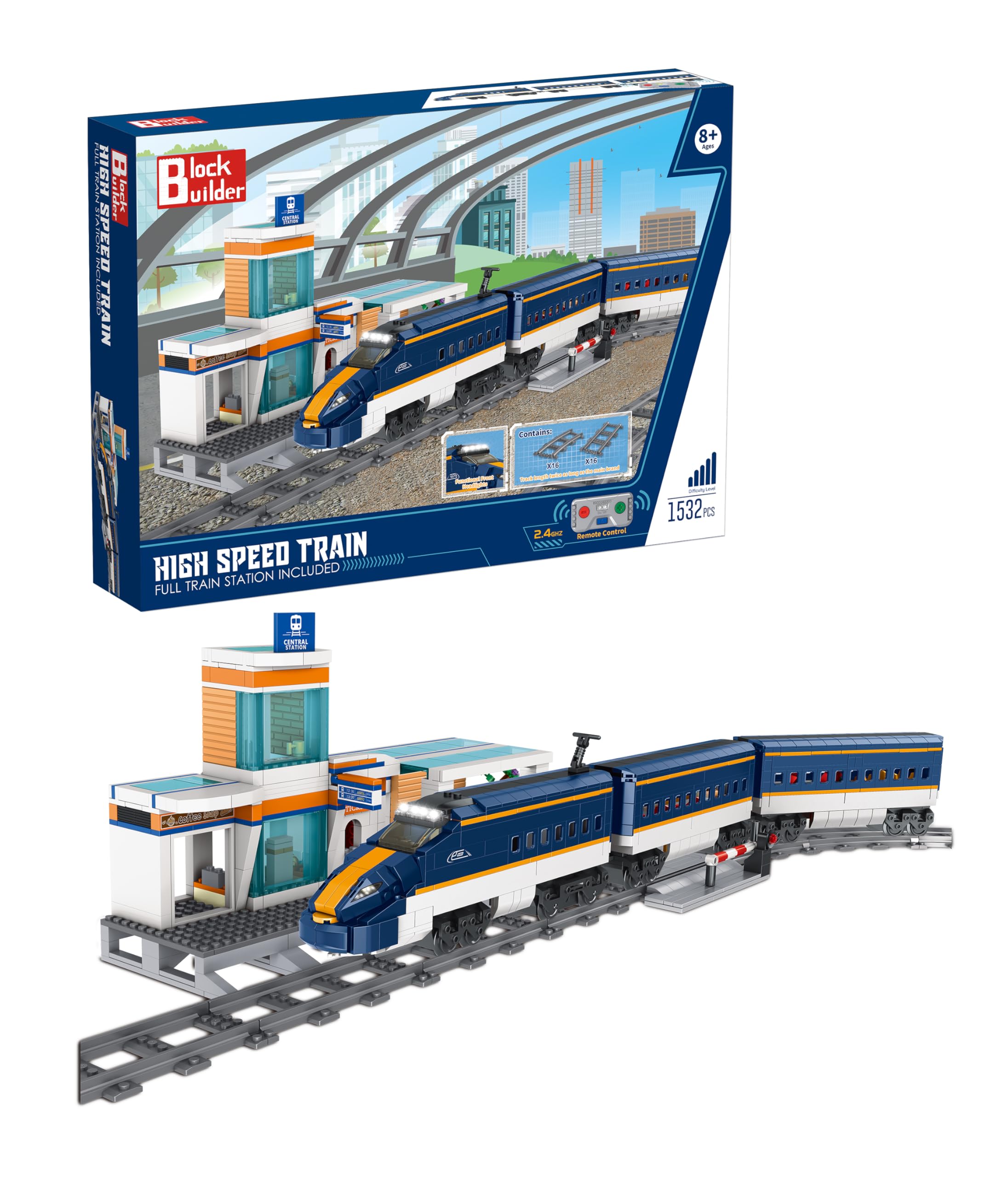 Amazon.com: Block Builder High Speed Train Remote Control Building ...