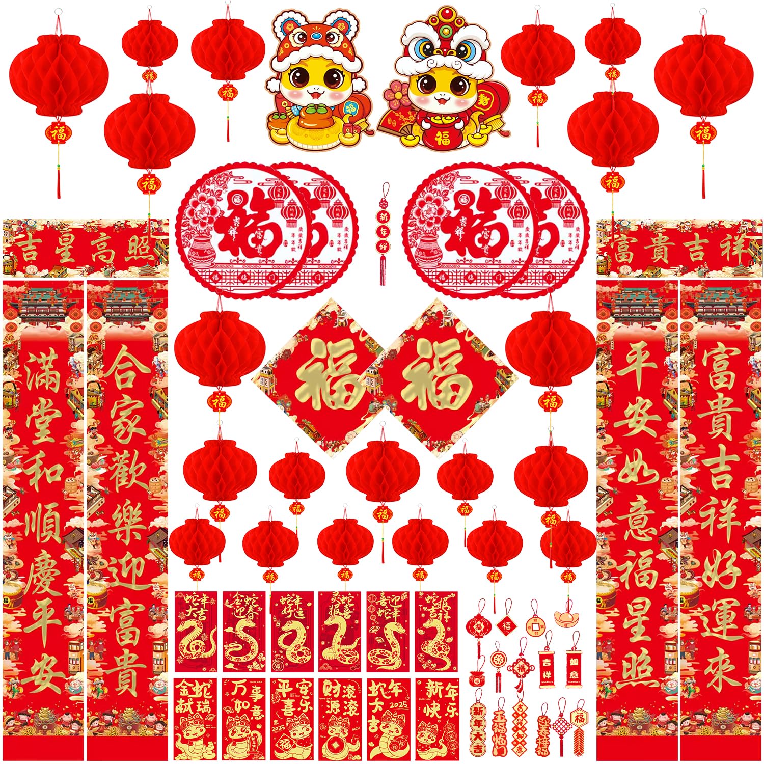 Amazon.com: Chinese New Year Decorations 2025, Chinese New Year red ...