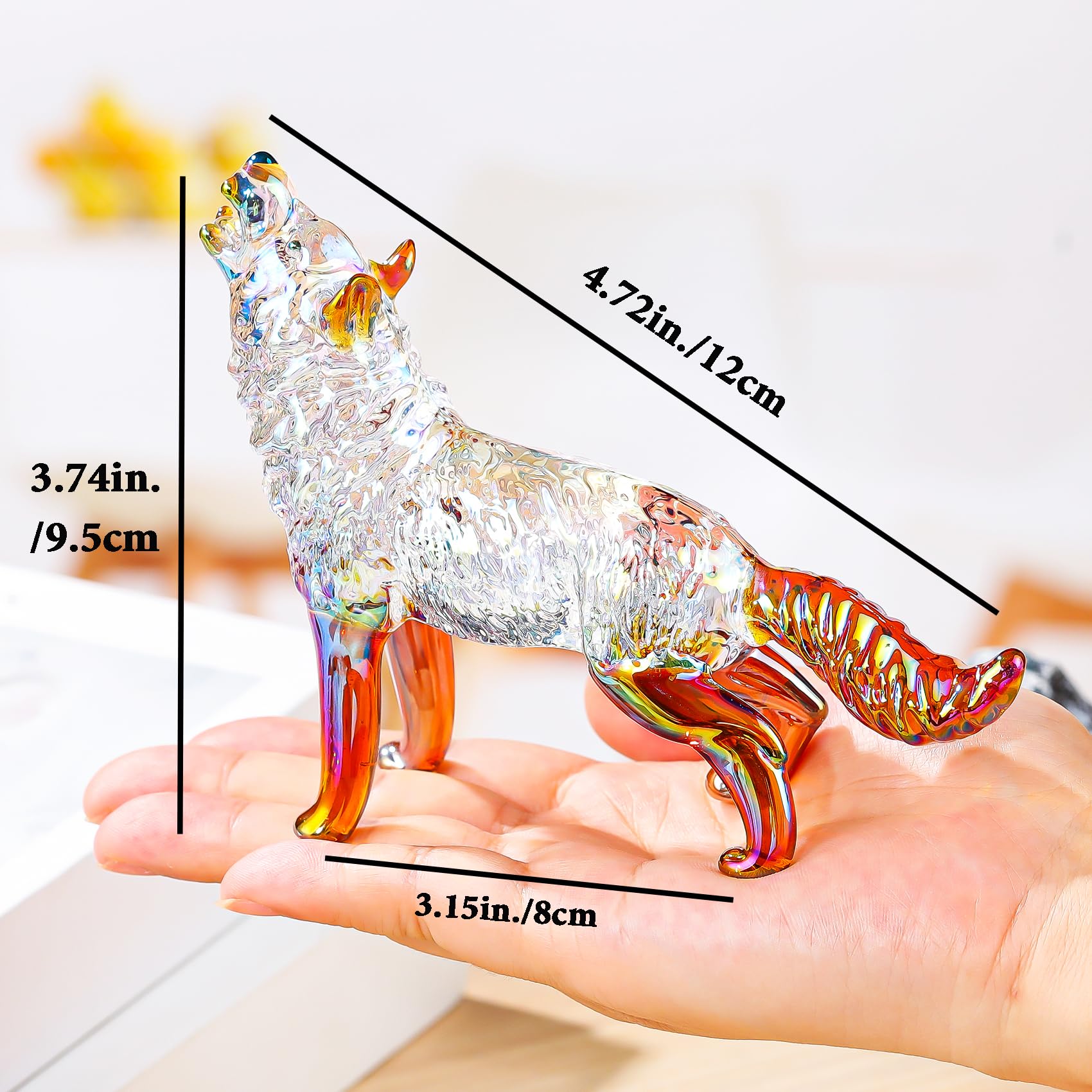 Snapklik.com : Amber Crystal Glass Wolf Figurine Gifts For Women Men ...