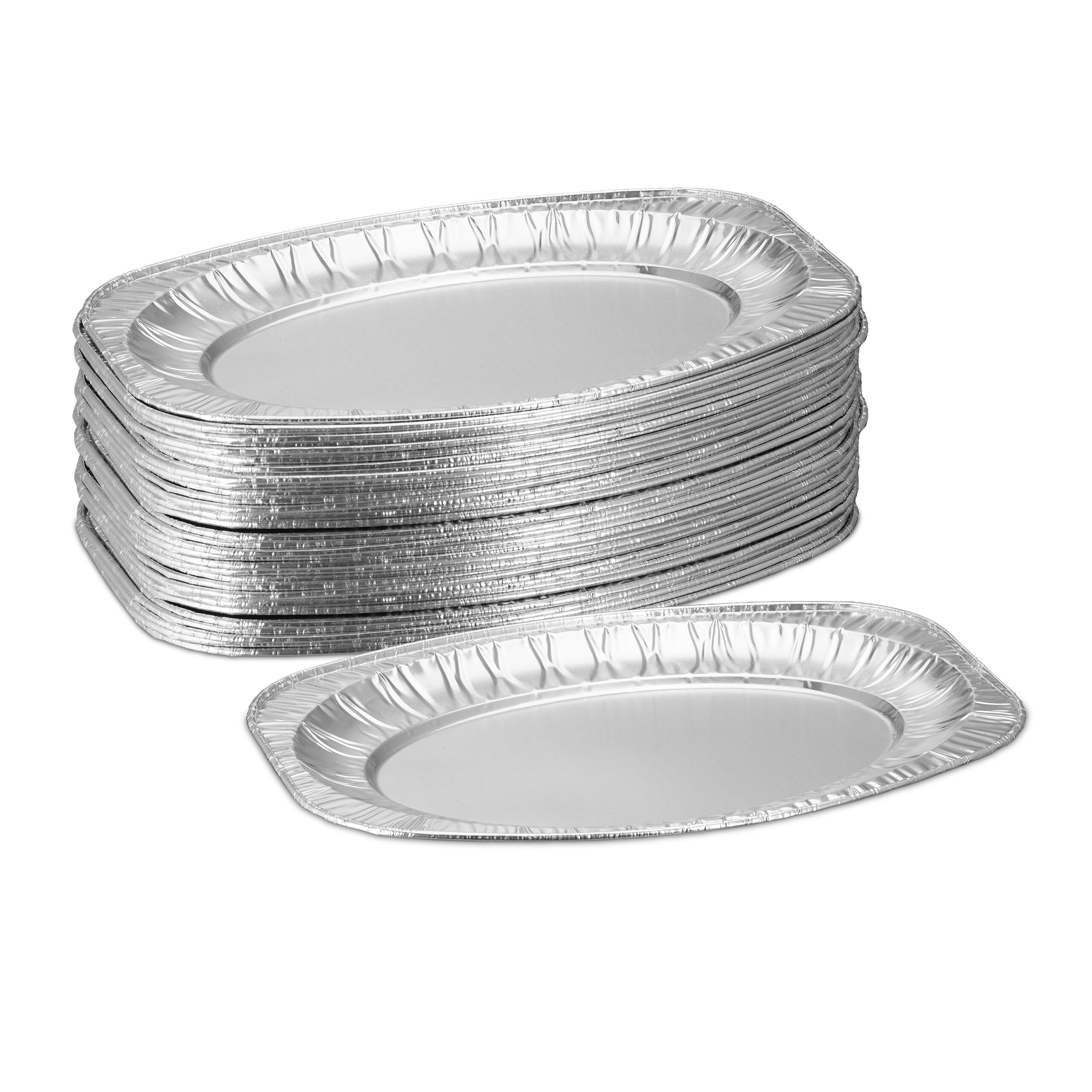 Relaxdays Servierplatten Alu, 40er Set, BxT: 35 x 24 cm, ovale Catering ...