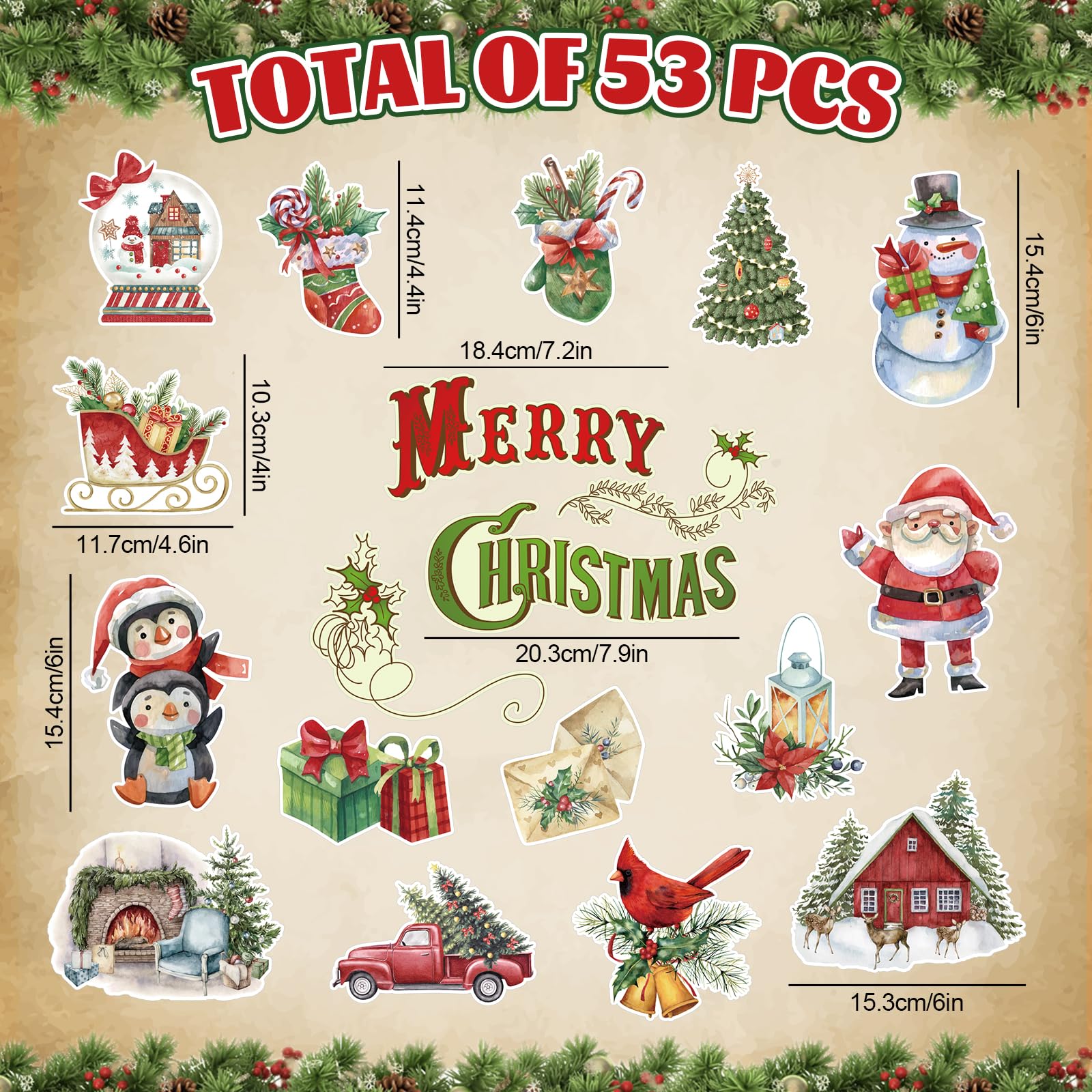 Snapklik.com : Whaline 53Pcs Merry Christmas Bulletin Board Decorations ...