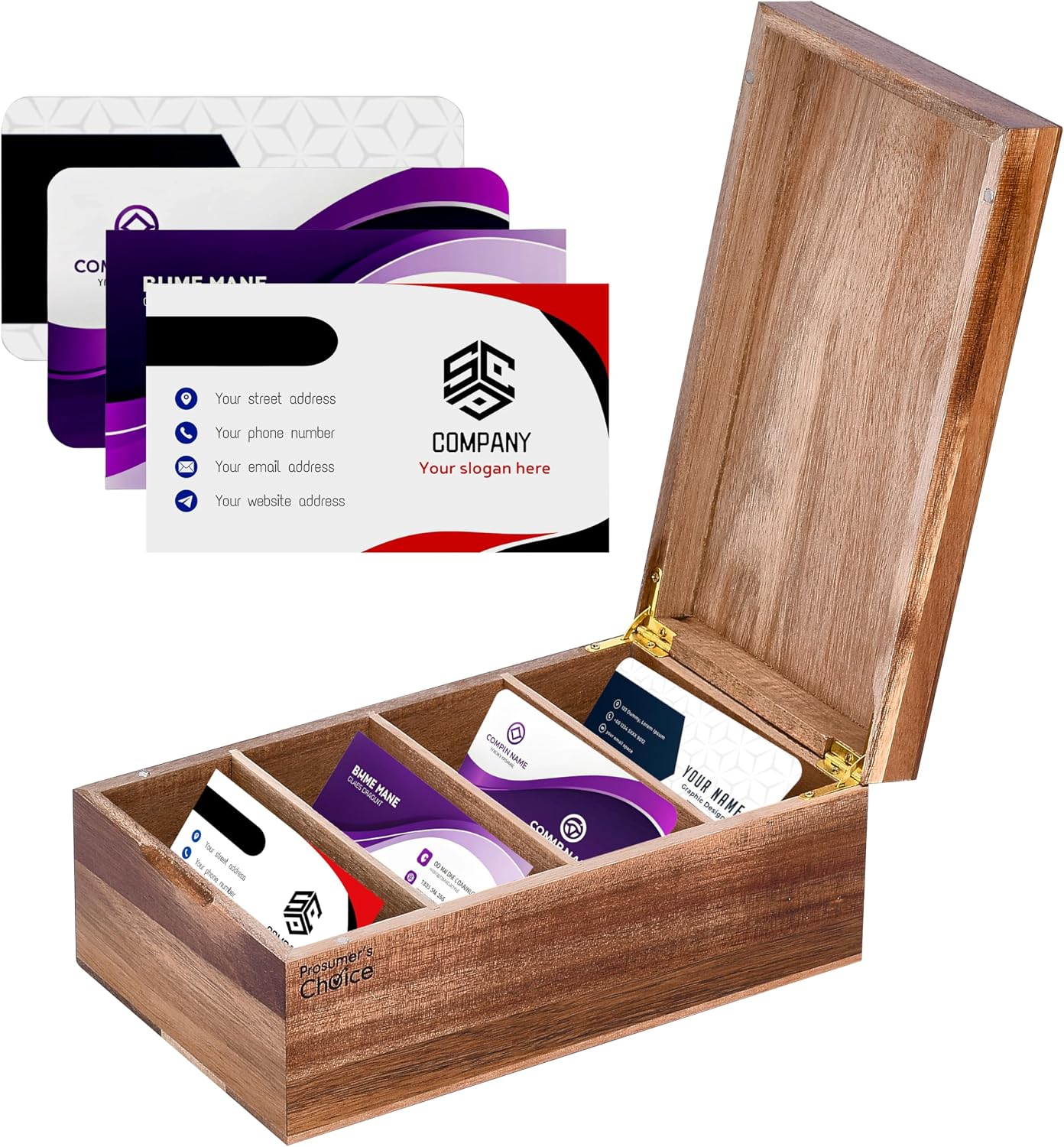 Amazon.com: Prosumer's Choice Wood Business Card Holder - Business Card ...