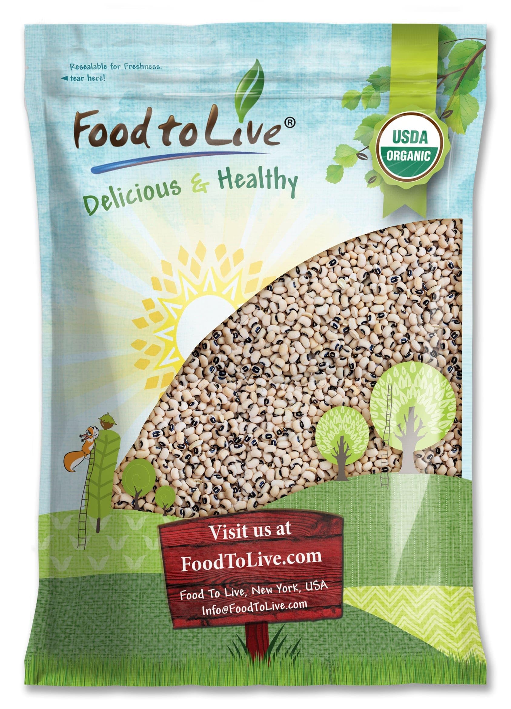 Amazon.com : Food to Live Organic Black-Eyed Peas, 15 Pounds – Raw ...