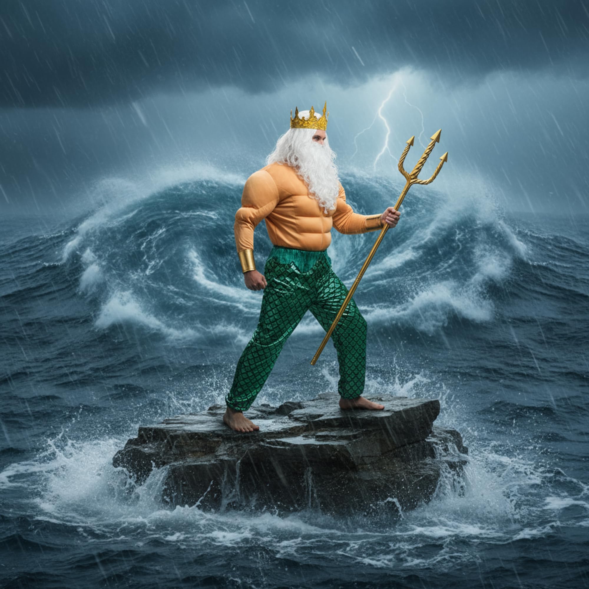 Snapklik.com : Croknit 7 Pcs Halloween Poseidon Costumes Set Sovereign ...