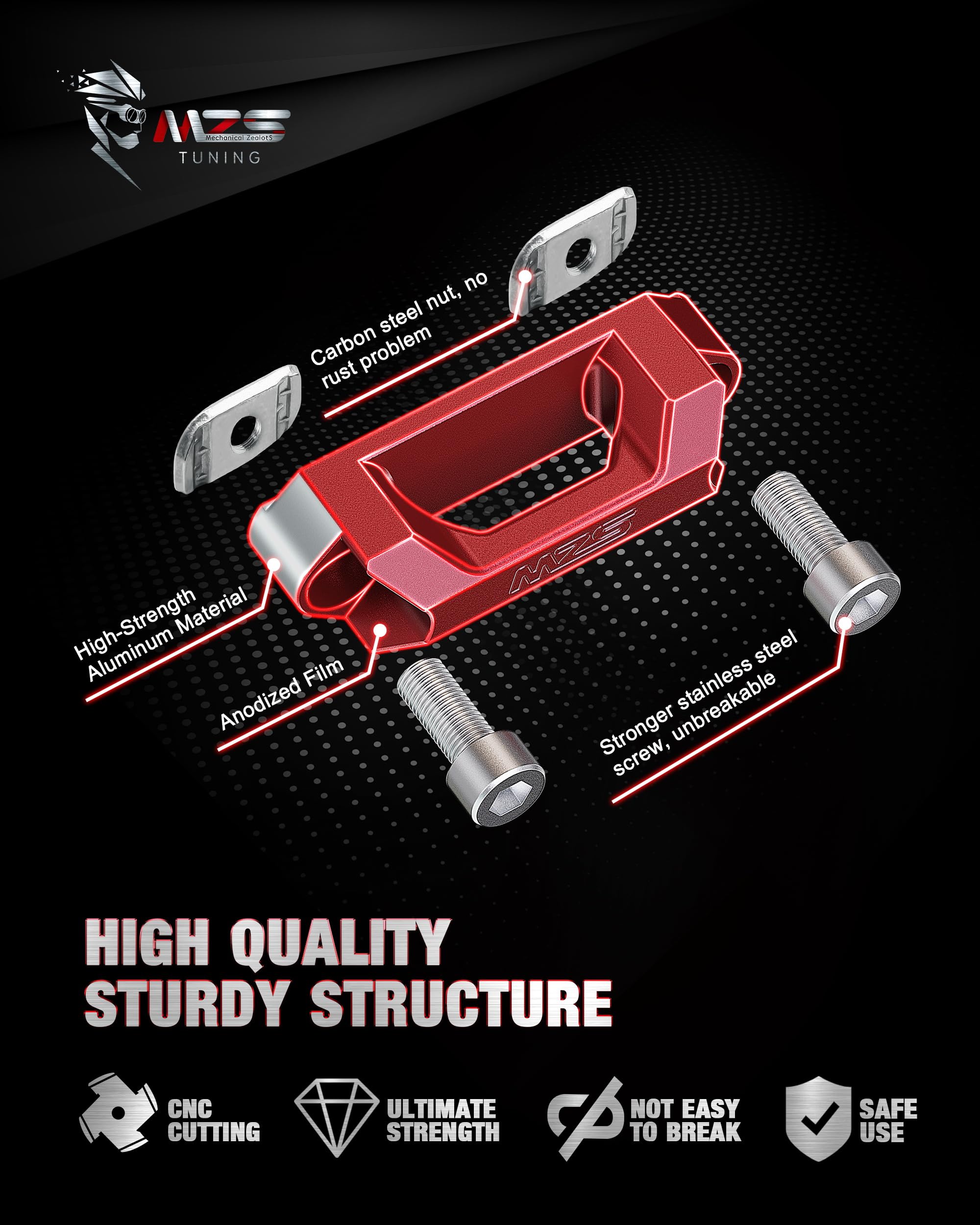 Snapklik.com : MZS Truck Bed Rail Cleats Tie Down Anchors Bolts Nuts ...