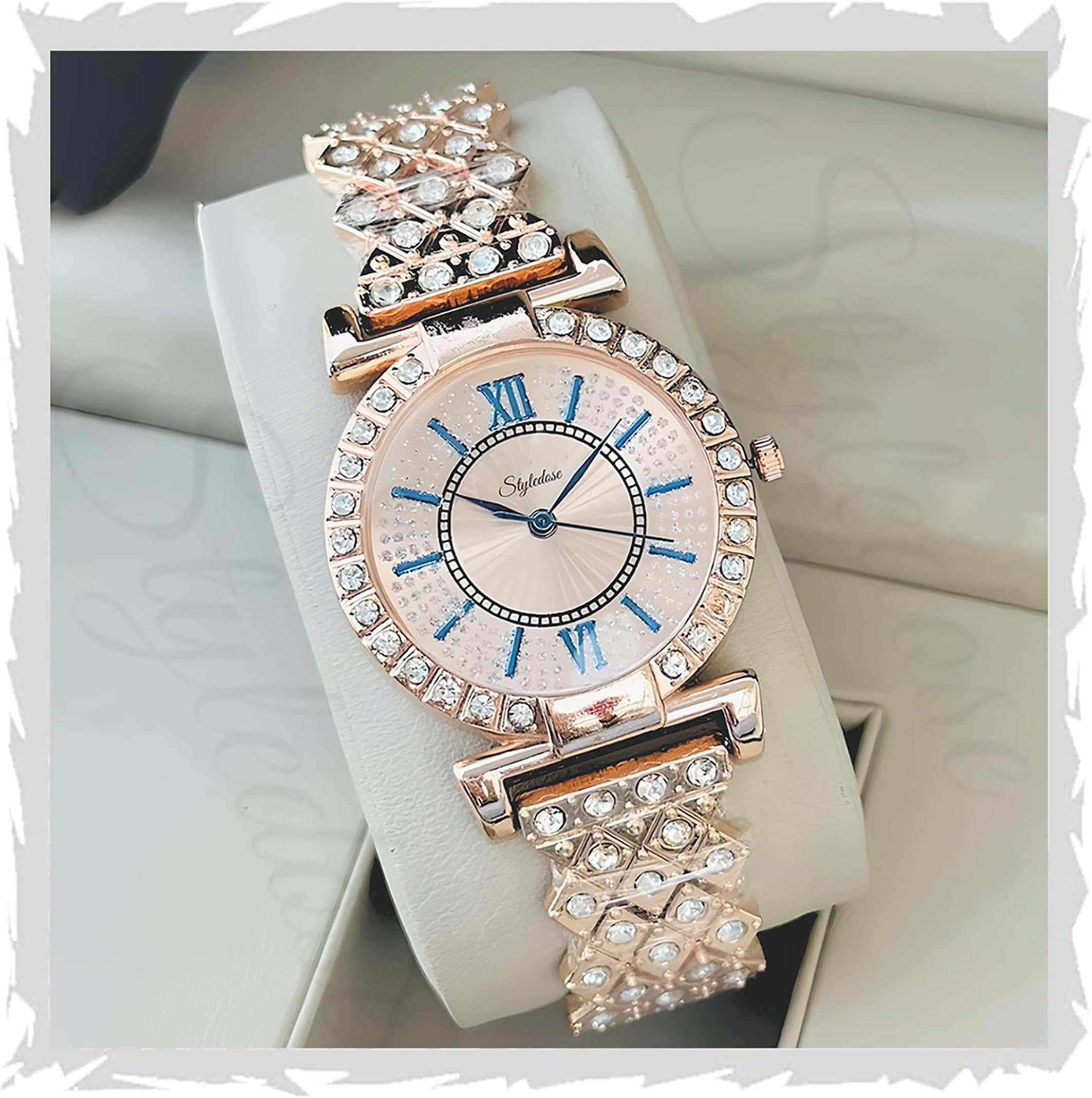 Buy STYLEDOSE Luxury Dial with Roman Marker in Diamond Studded Round ...