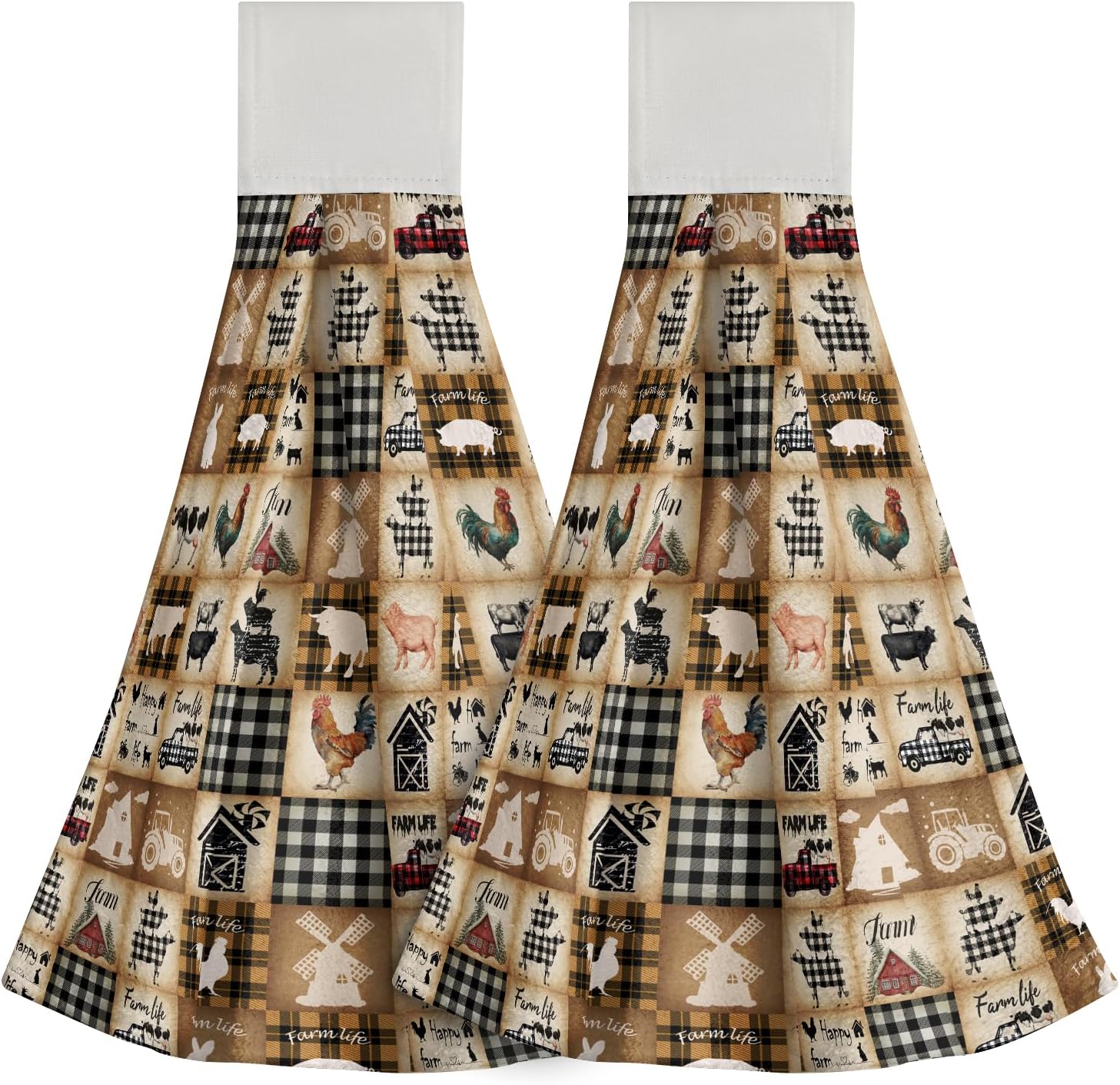 Amazon.com: Giwawa Farmhouse Animal Hanging Kitchen Towels - Buffalo ...