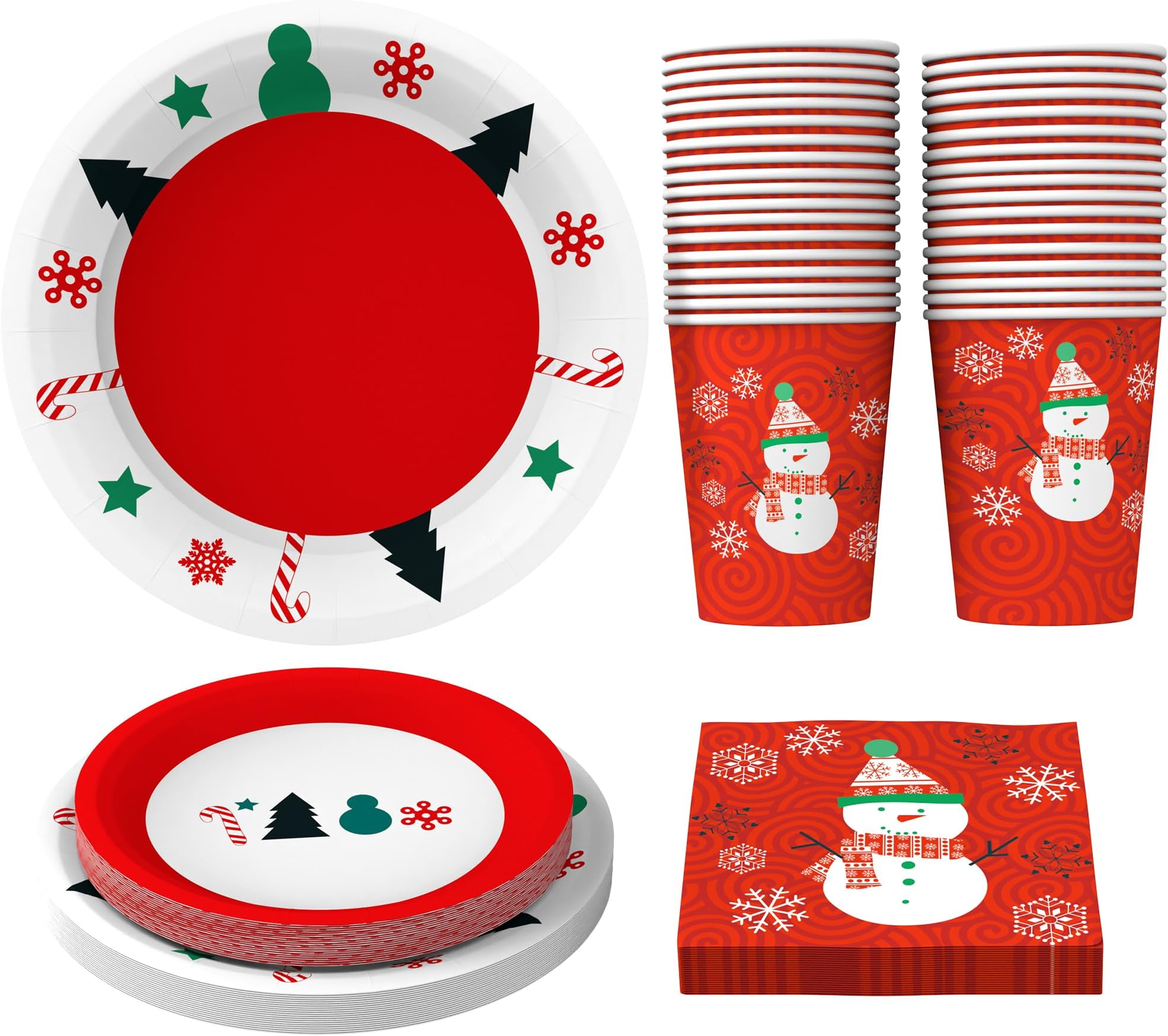 Amazon.com: Christmas Paper Plates and Napkins Set - Disposable ...